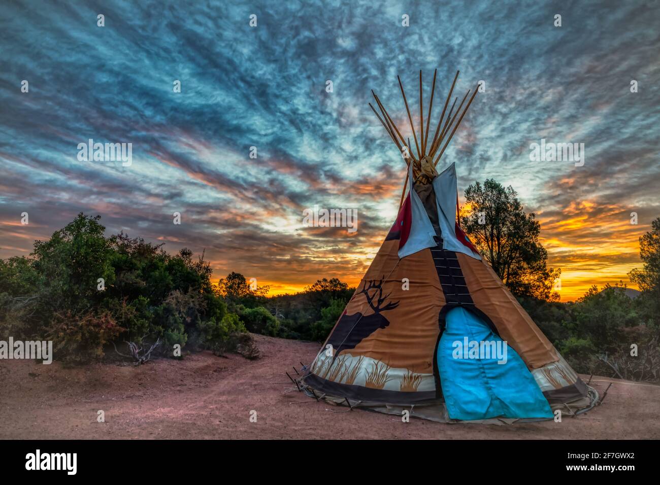 Camping in a teepee in Arizona USA Stock Photo - Alamy