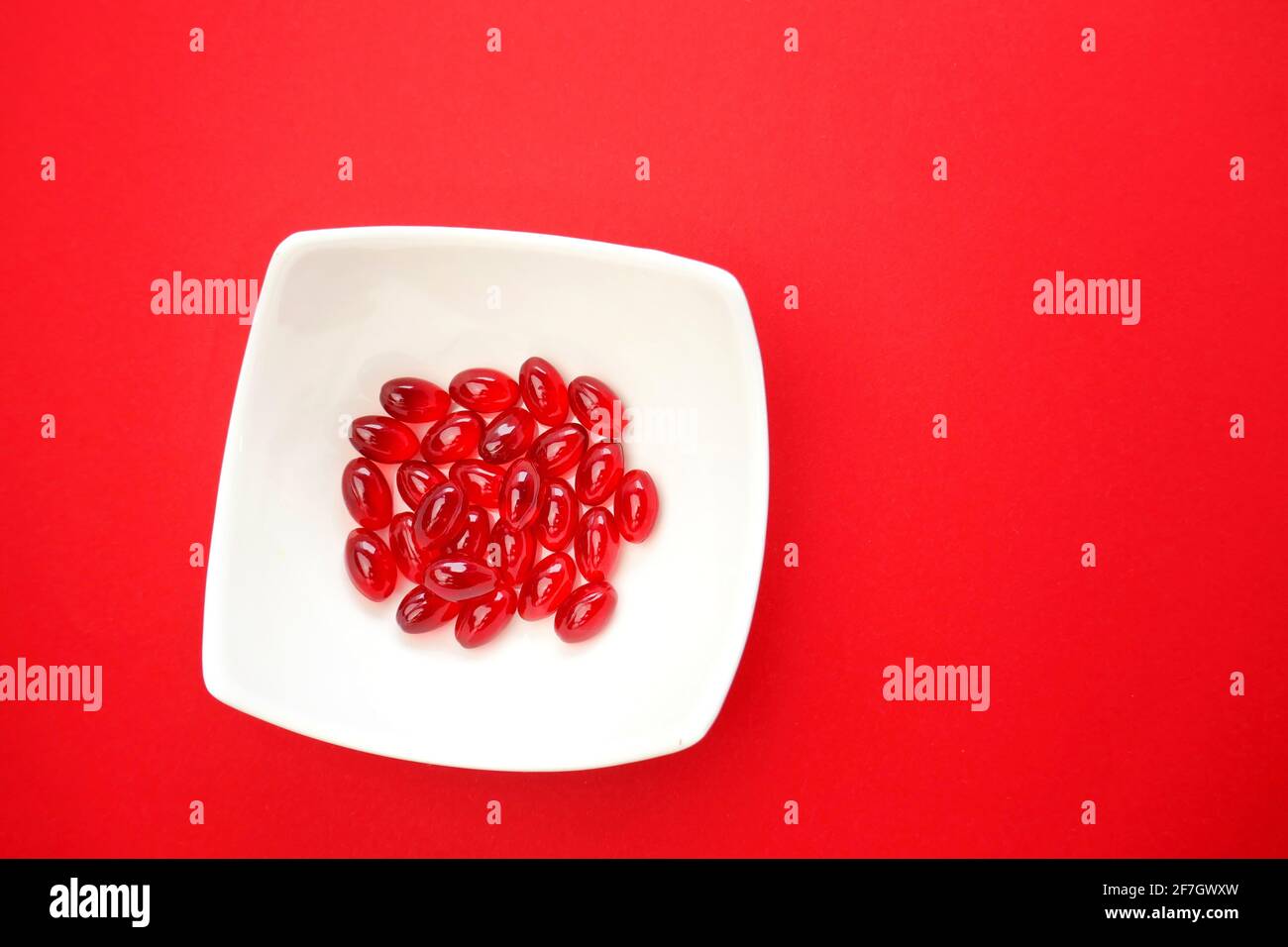 krill oil red gelatin capsules close-up.omega fatty acids.Natural ...