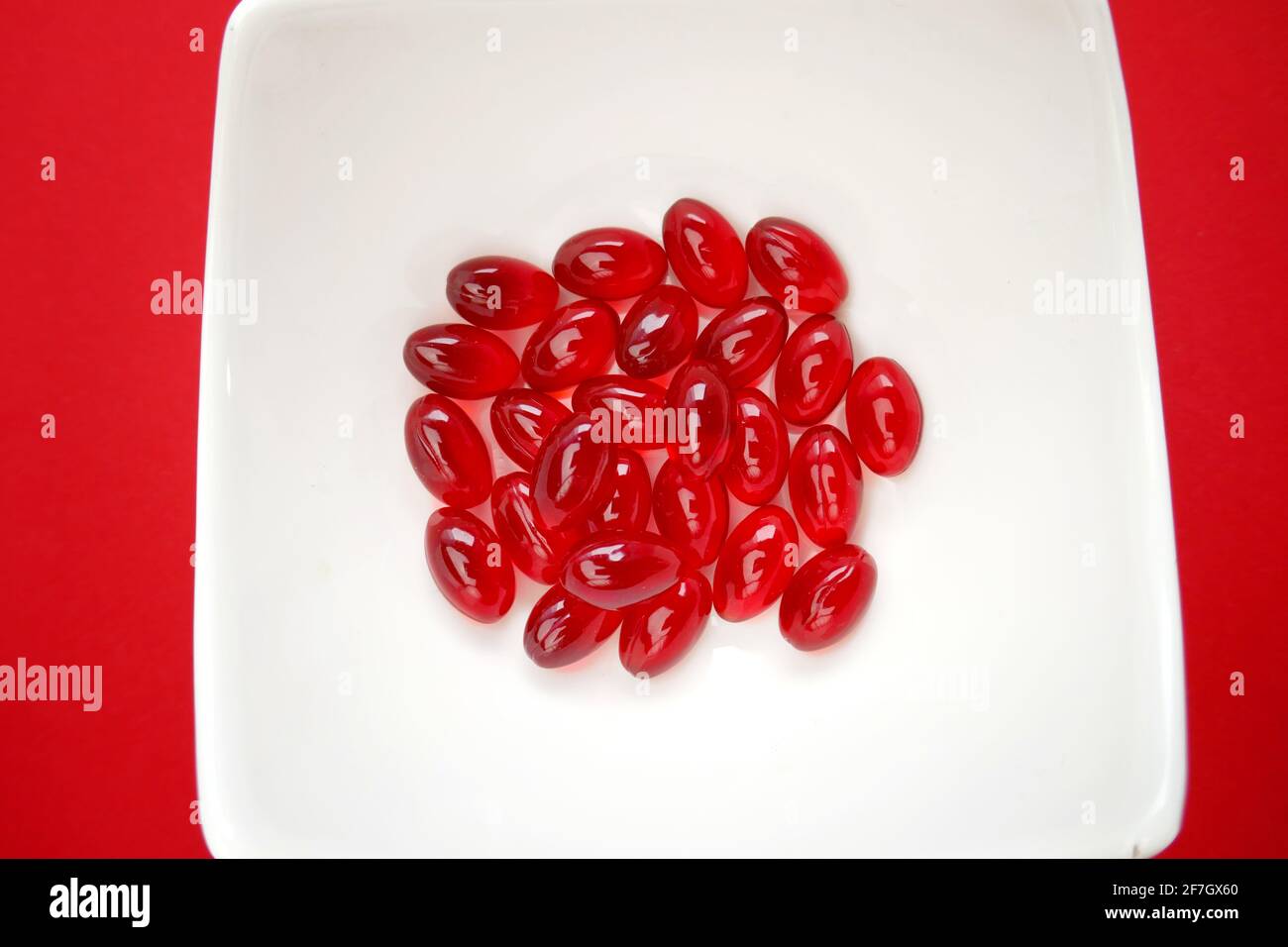krill oil red gelatin capsules close-up.omega fatty acids.Natural ...