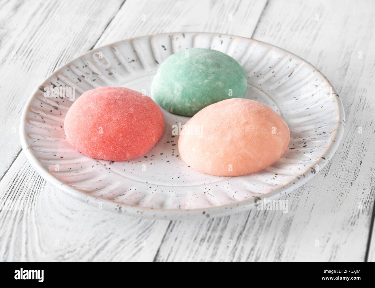 Mochi - Japanese rice cake on the serving plate Stock Photo - Alamy
