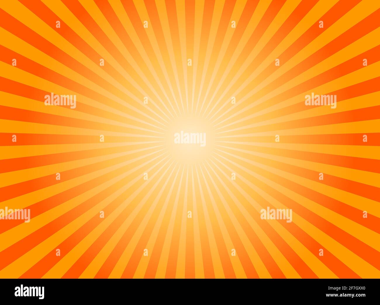Sunlight rays horizontal background. Bright orange color burst ...