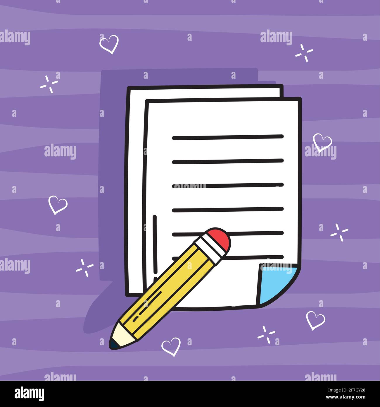 information document papers and pencil Stock Vector Image & Art - Alamy