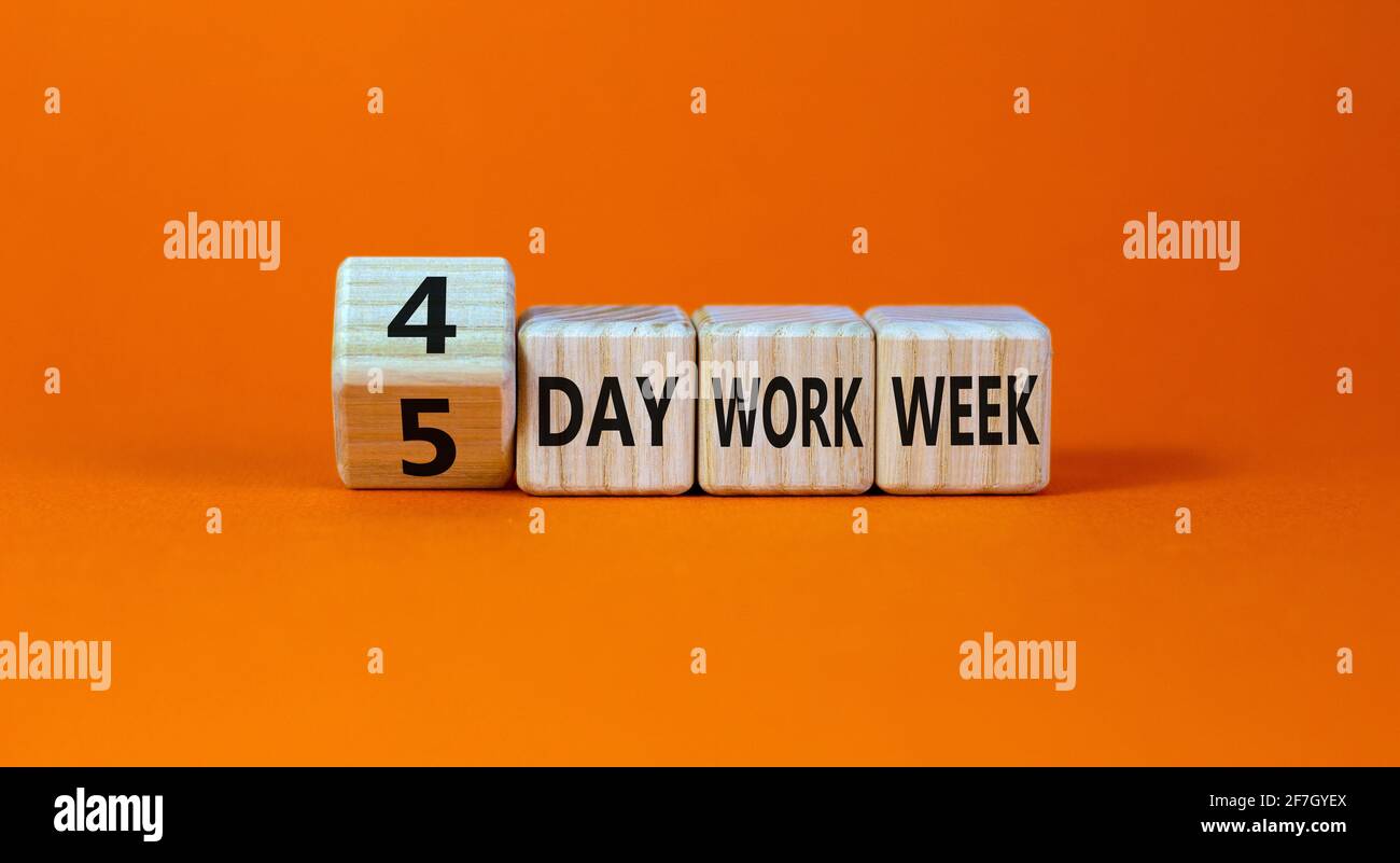 4 or 5 day work week symbol. Turned the cube and changed words '5 day ...