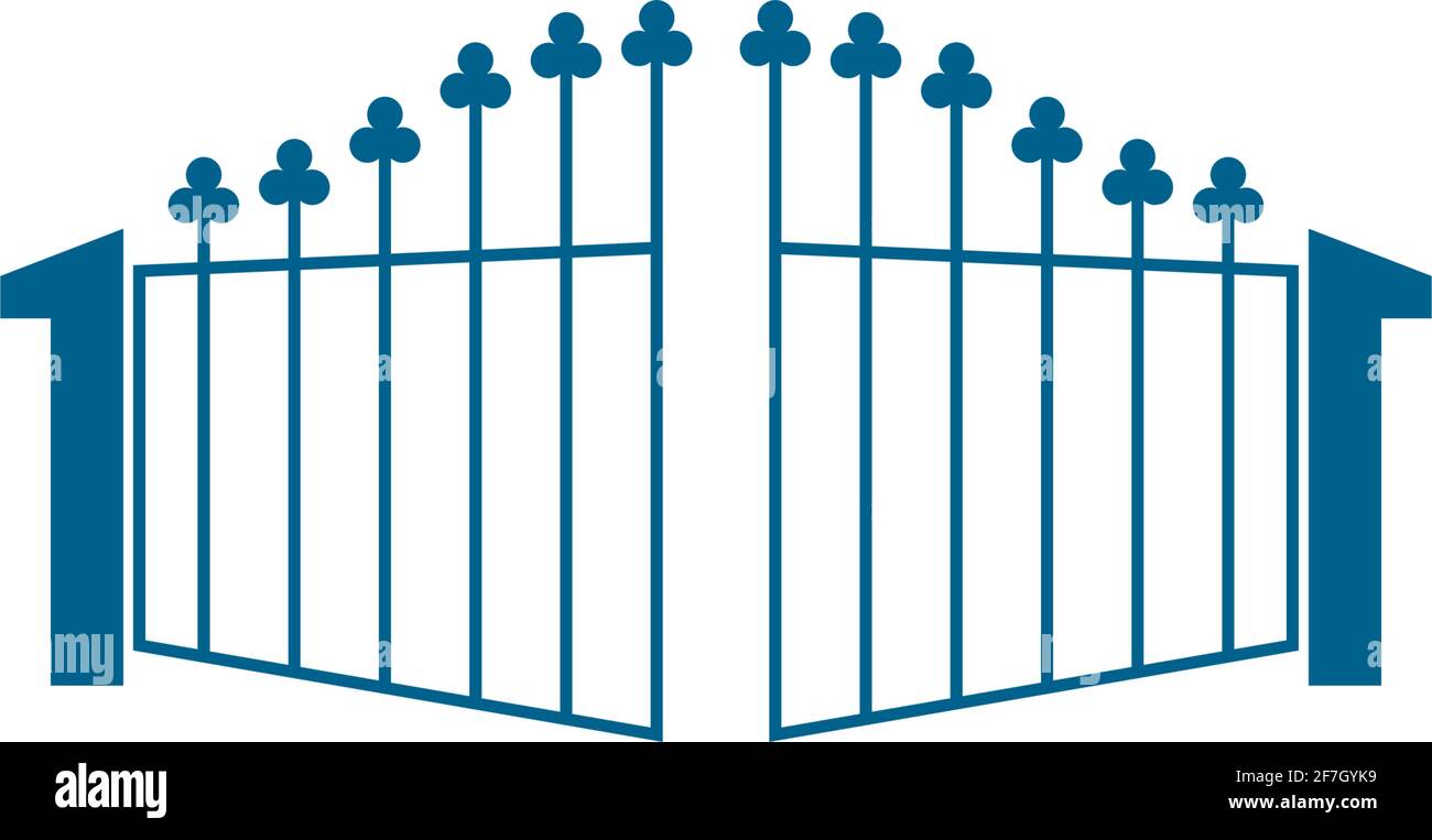 Gate icon logo flat design vector template illustration Stock Vector ...