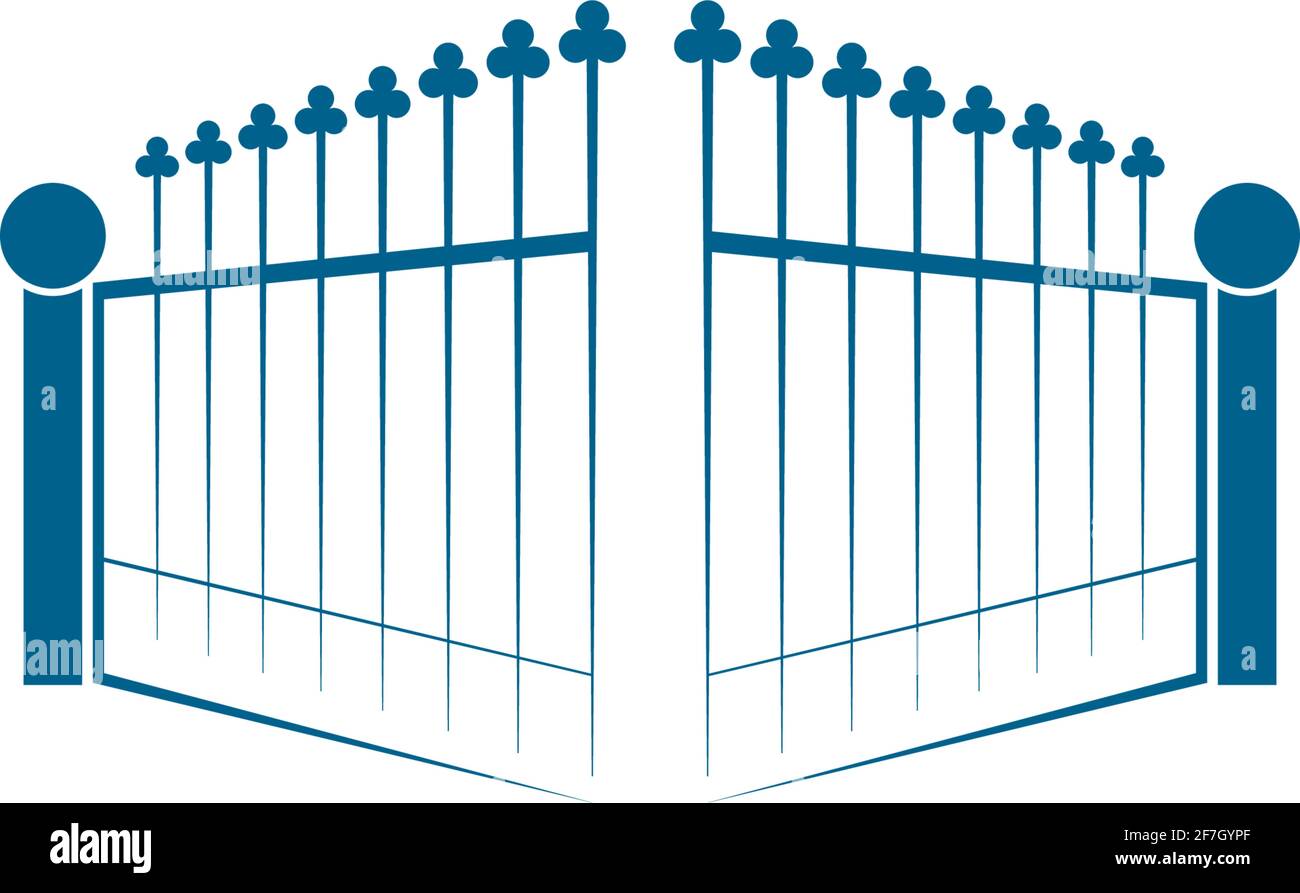 Gate icon logo flat design vector template illustration Stock Vector ...