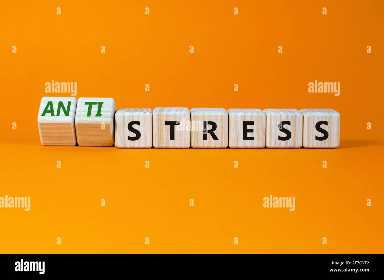 Antistress vs stress symbol. Turned cubes and changed the word stress ...