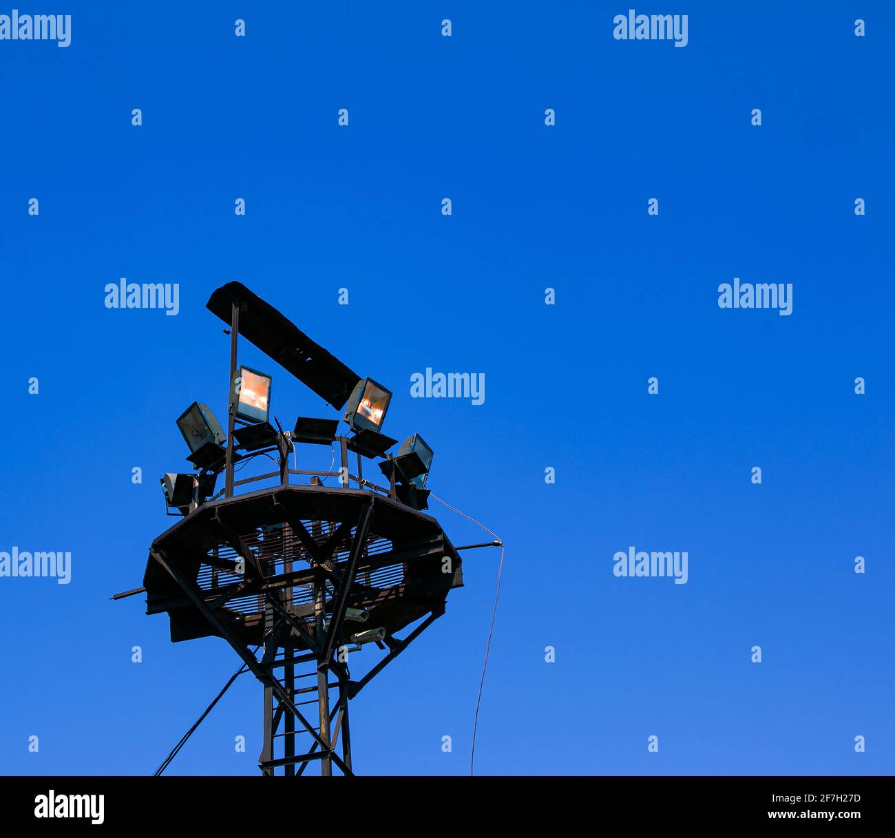 Industrial street lamp searchlight. It is used to illuminate production ...