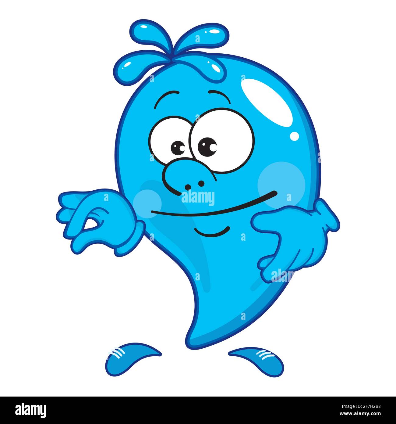 Water Drop Cartoon Mascot Character. Cute natural phenomena in cartoon ...