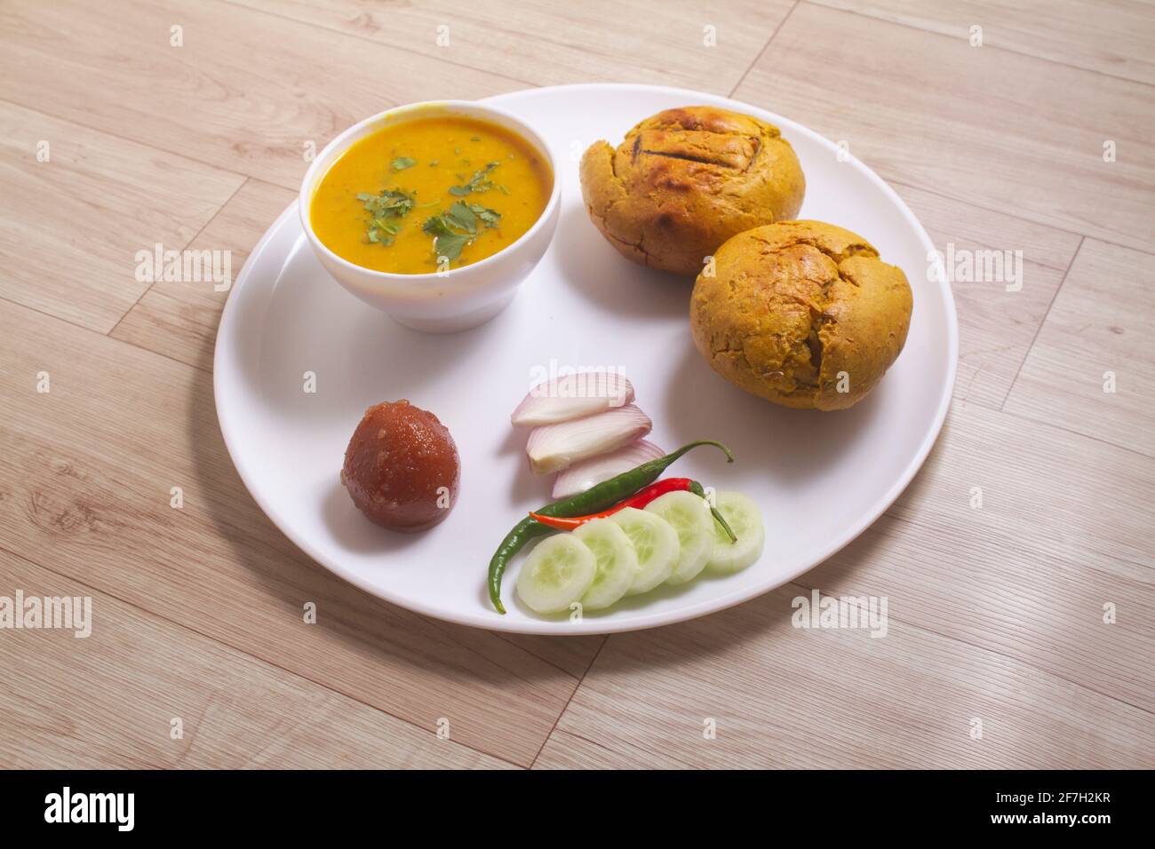 Rajasthani Traditional Cuisine Dal Baati Also Know as Dal Bati or Daal ...