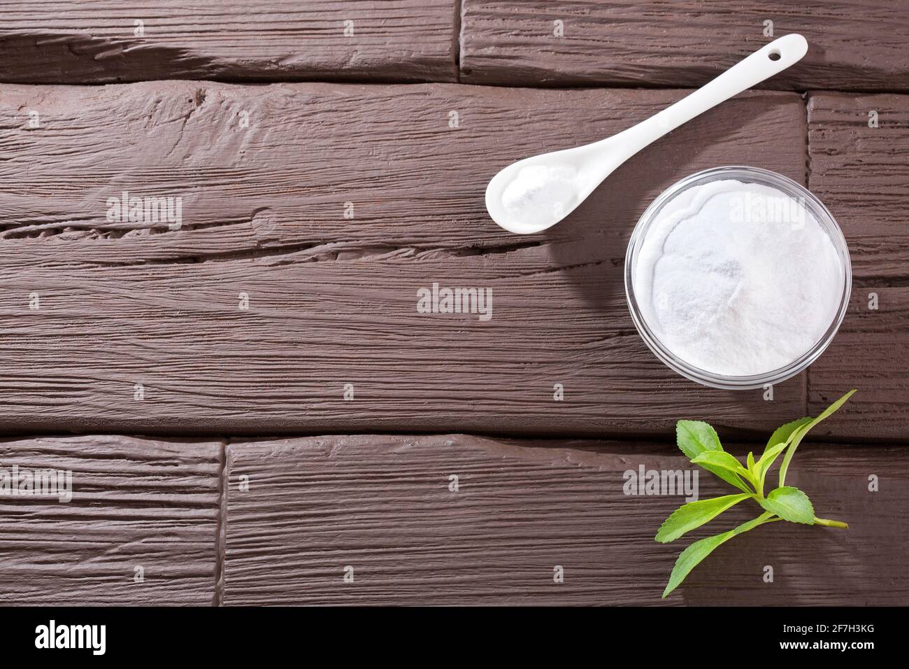 Natural sweetener in powder from stevia plant - Stevia rebaudiana ...