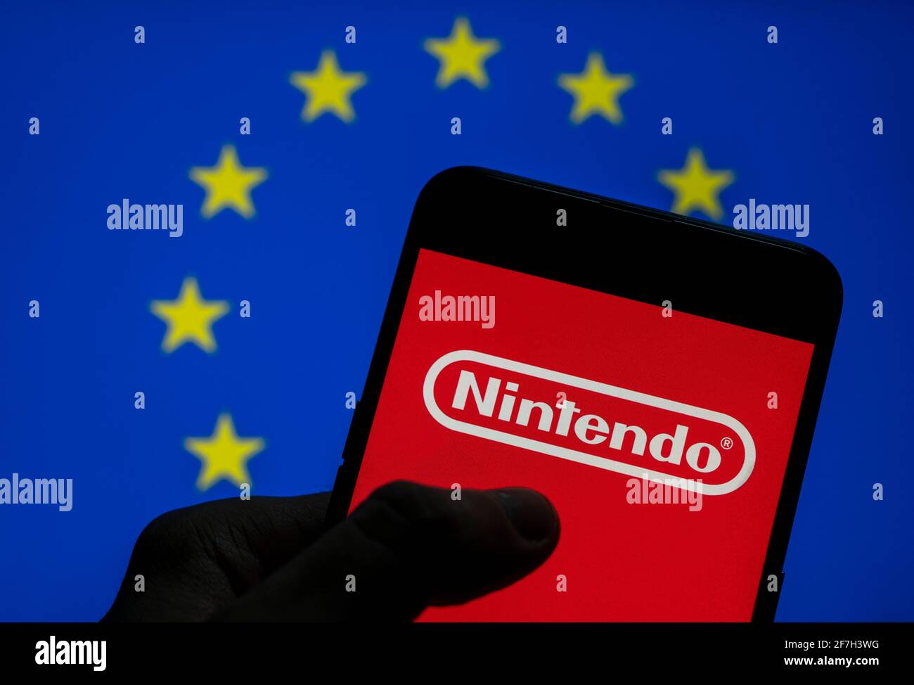 In this photo illustration the Japanese multinational video gaming ...