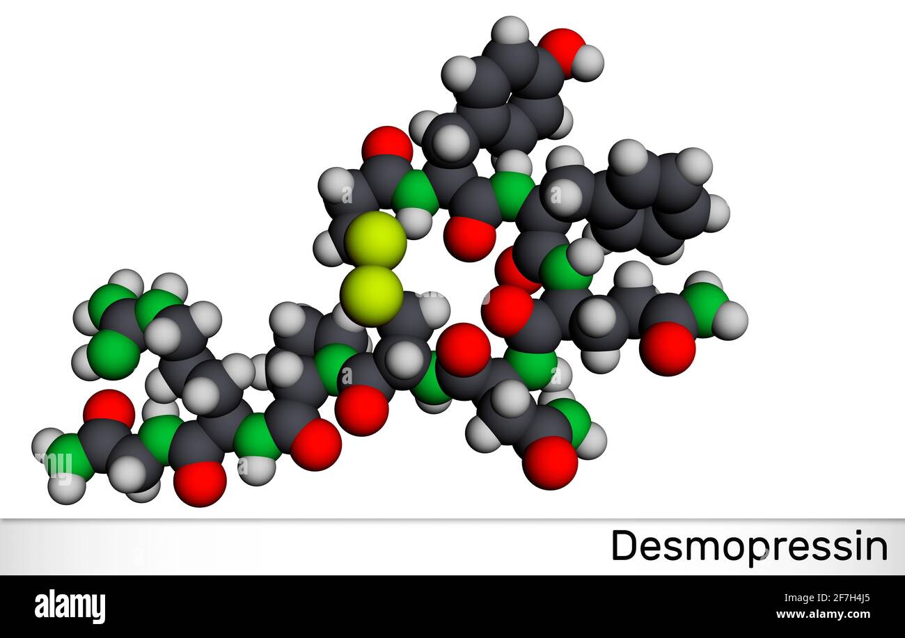 Desmopressin, desmopresina, desmopressinum molecule. It is antidiuretic ...
