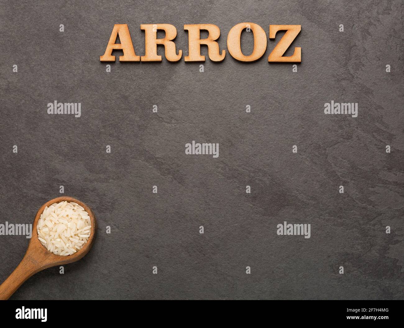 Raw white rice - Oryza sativa. Top view Stock Photo - Alamy