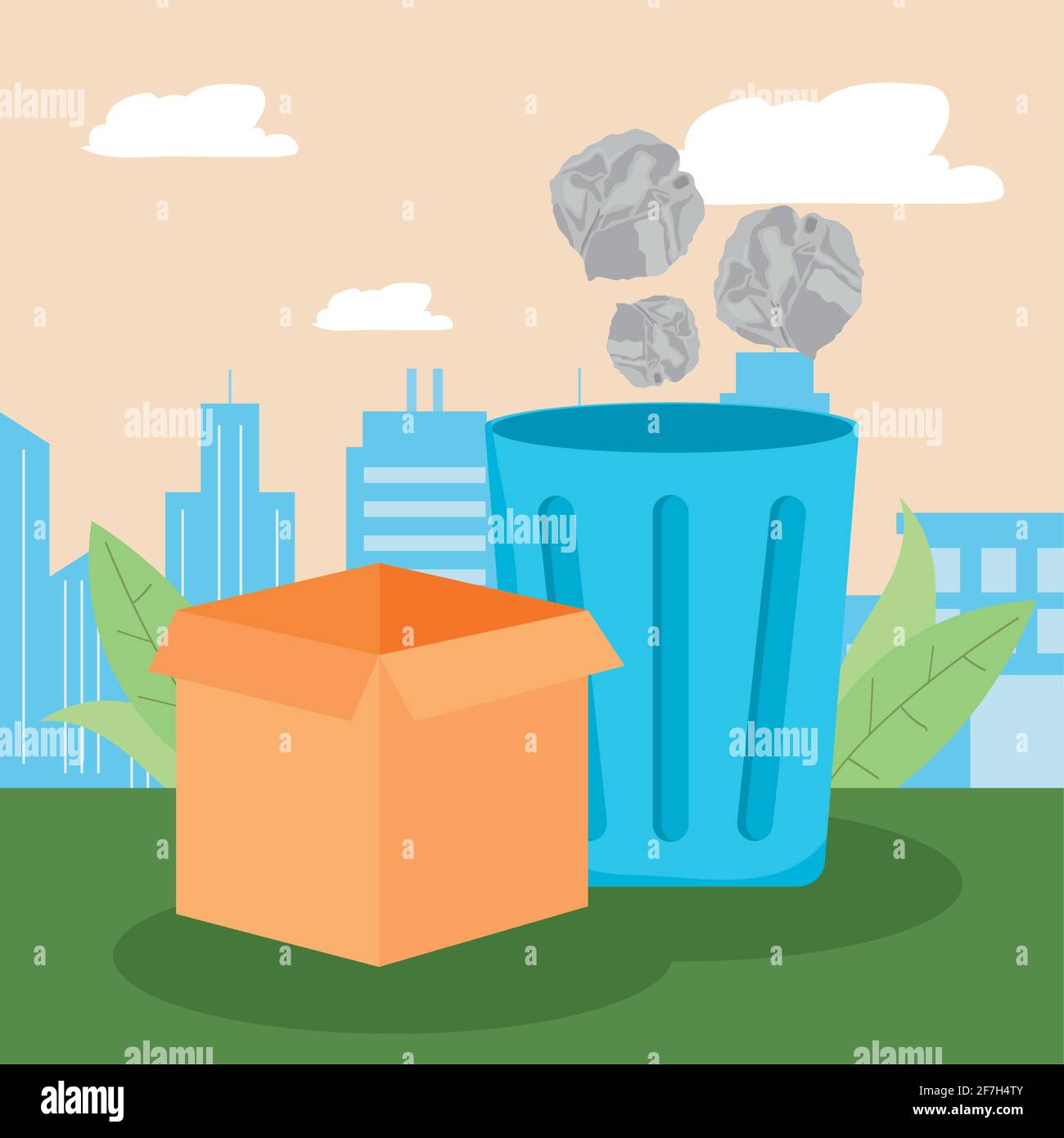 Recycle trash box at city Stock Vector Image & Art - Alamy
