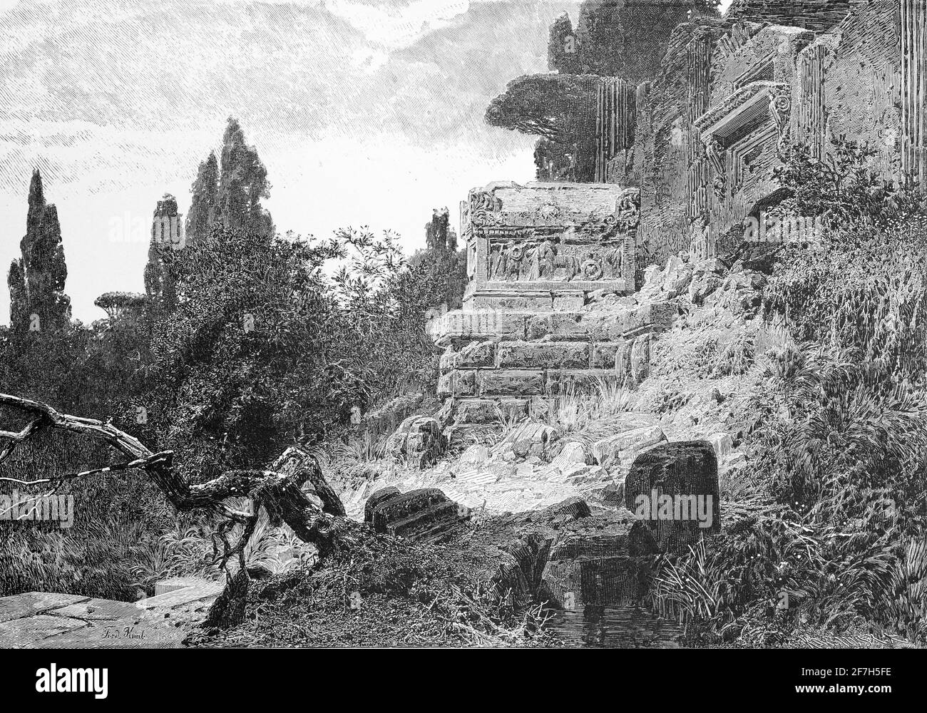 Ruins roman tomb rome Black and White Stock Photos & Images - Alamy