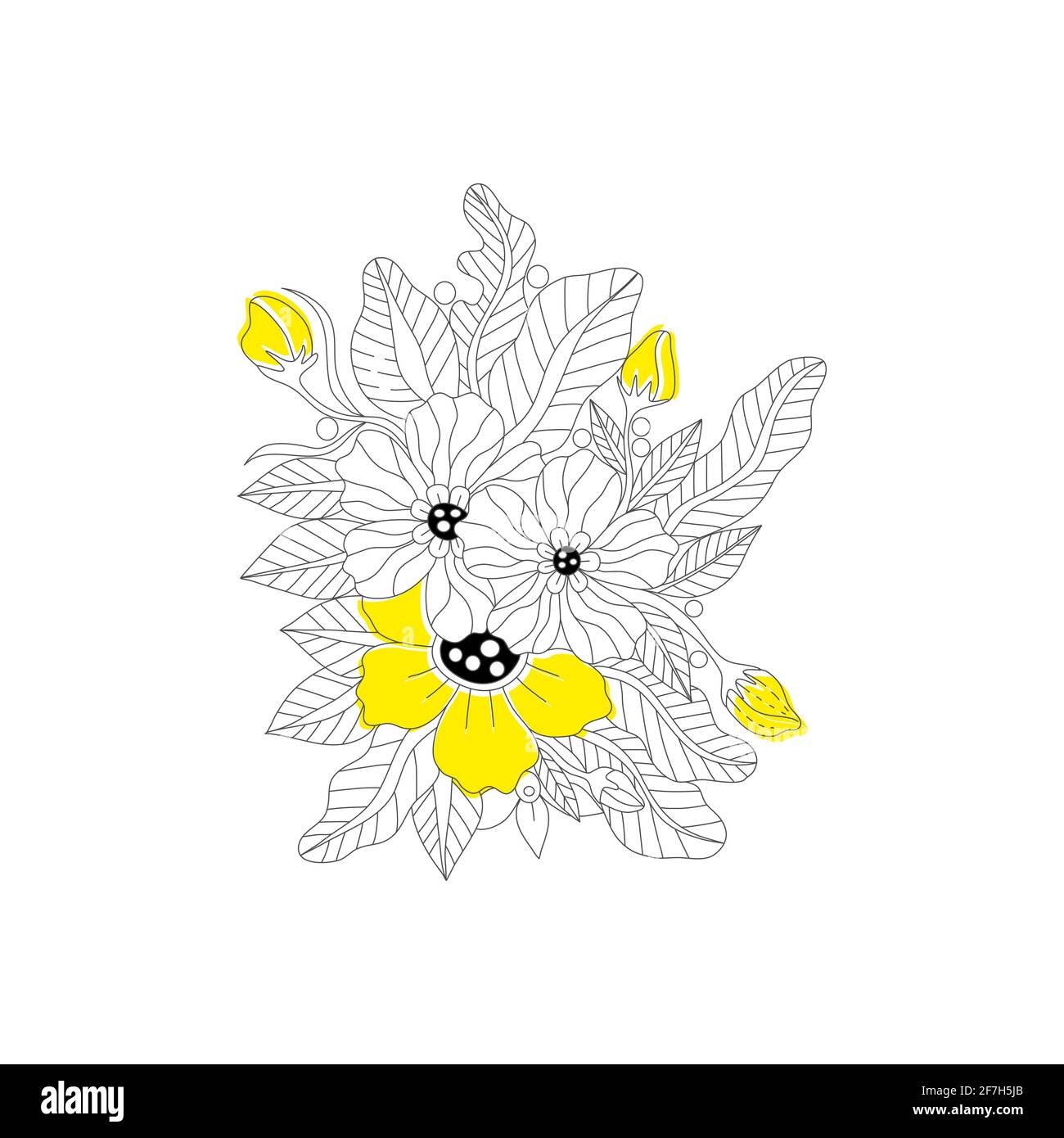 Adult in yellow flowers Stock Vector Images - Alamy