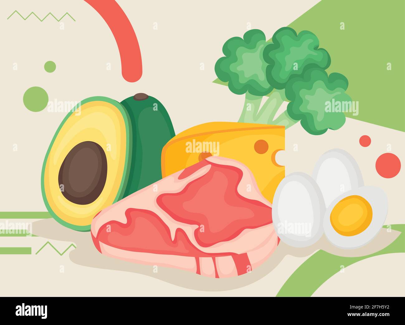 Healthy keto food symbol group Stock Vector Image & Art - Alamy