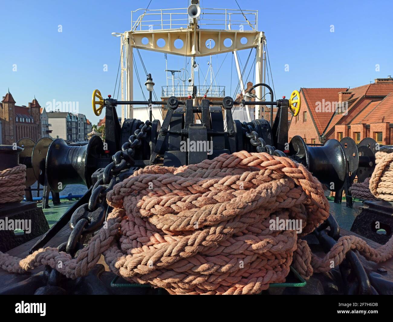 Gdansk, Poland - May 07, 2020: Large thick Rope Used to Moor a Ship ...
