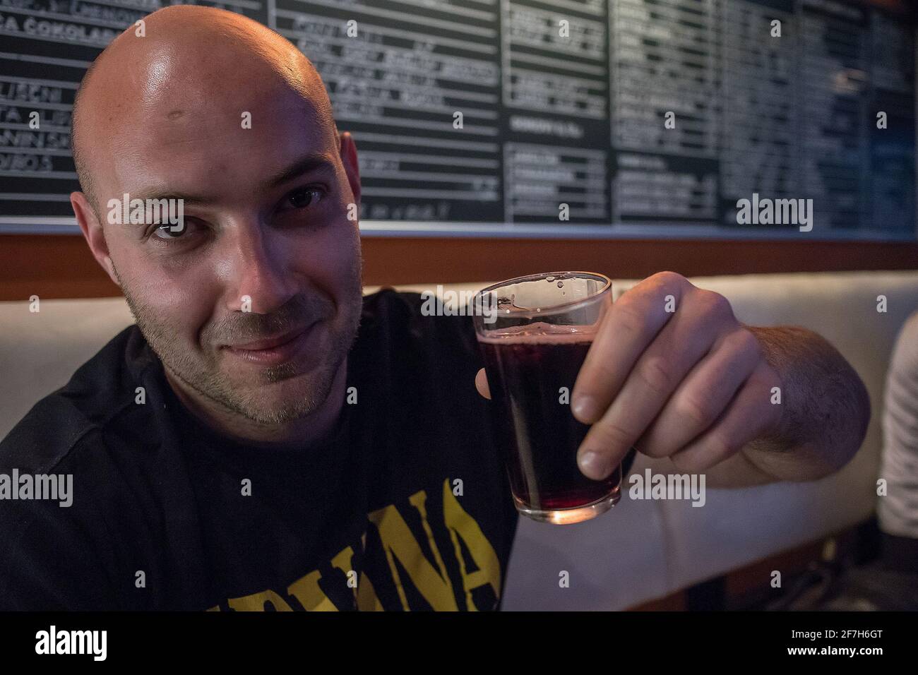 Man Drinking Beer Bar