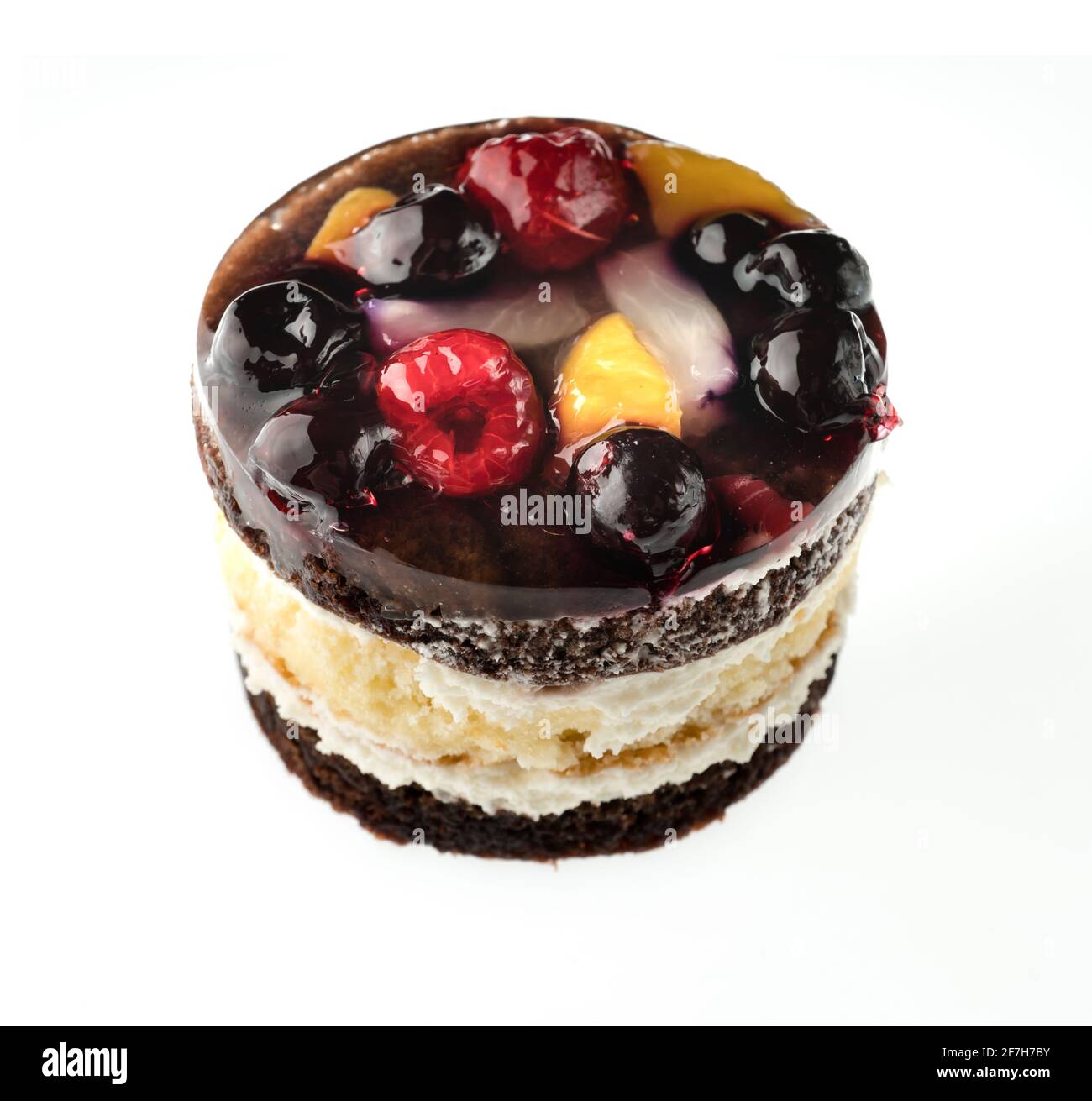 Fruit cake in jelly on Cut Out Stock Images & Pictures - Alamy