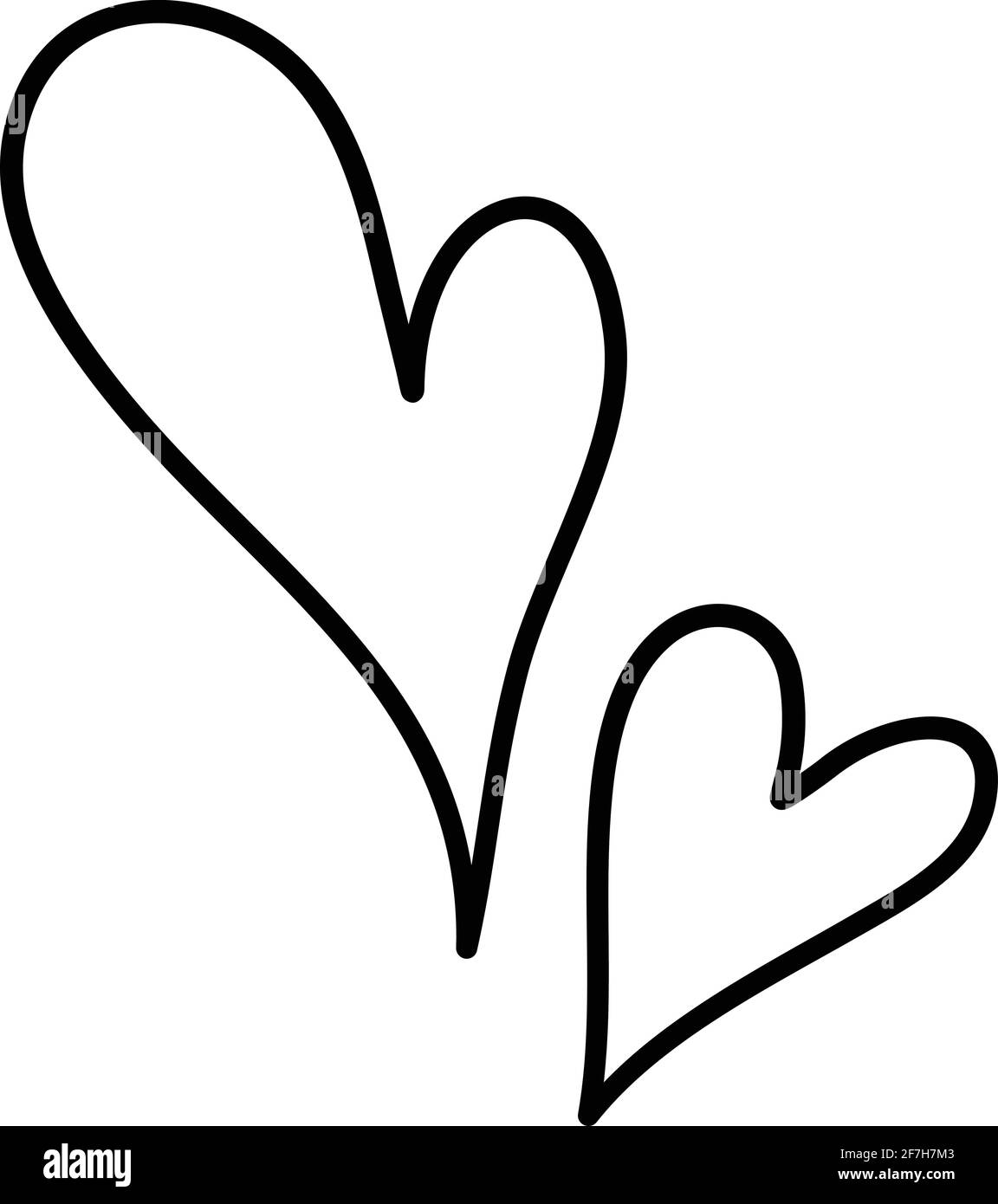 Double Heart Outline Clipart