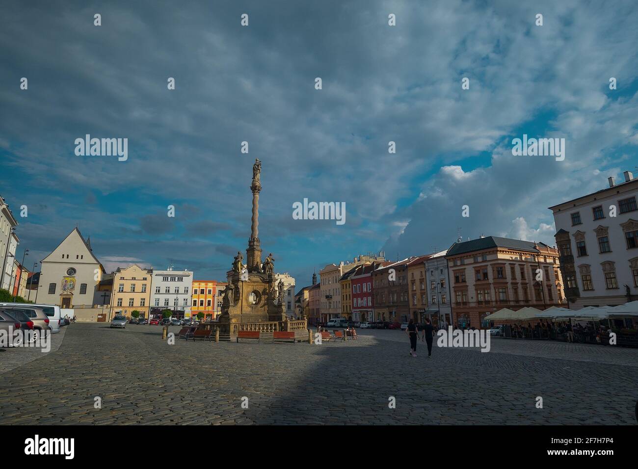 Mariansky sloup or Marian Column on a town square in Olomouc, Czech ...