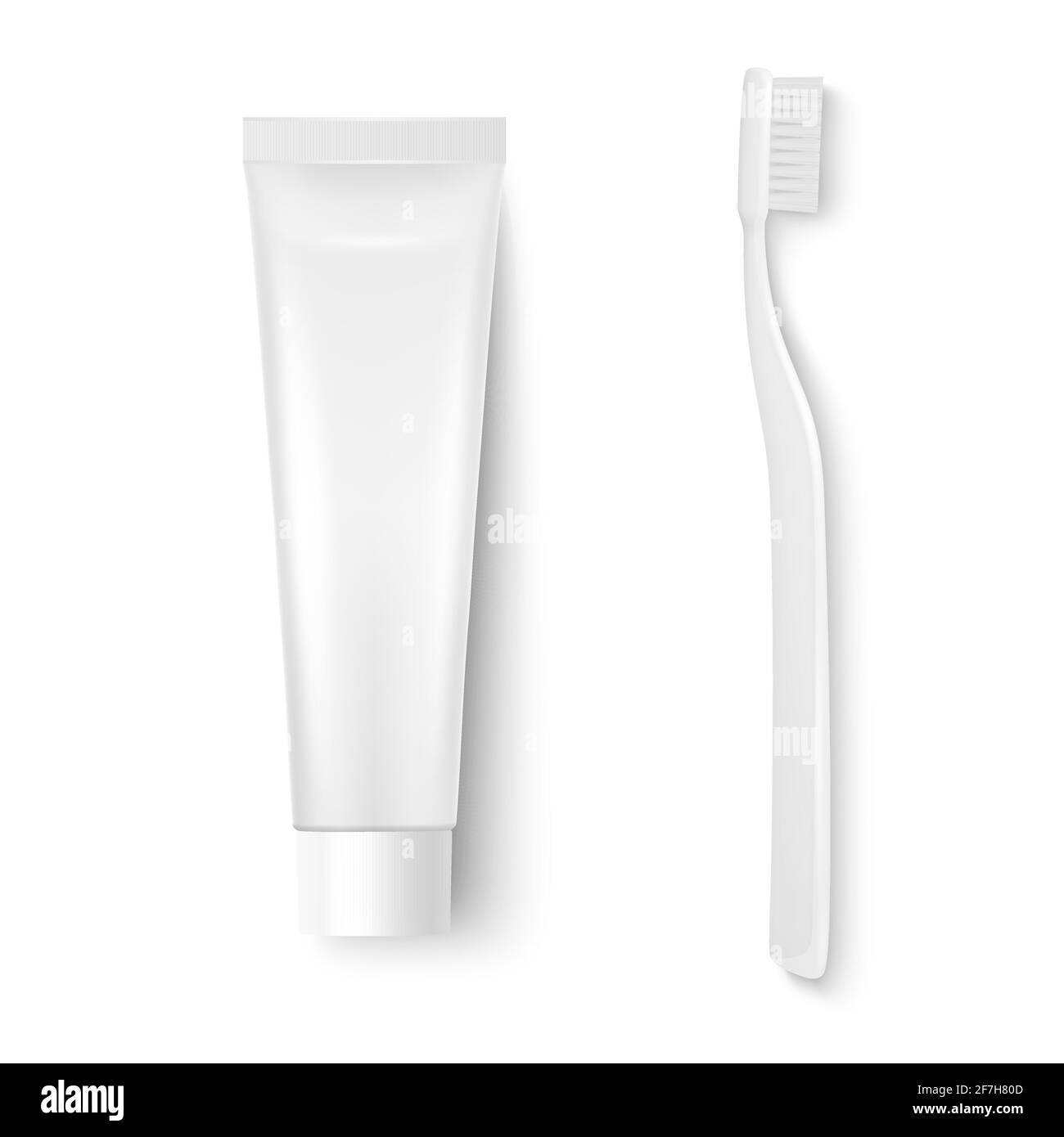 Vector 3d Realistic Plastic, Metal White Tooth Paste Tube and Tooth ...