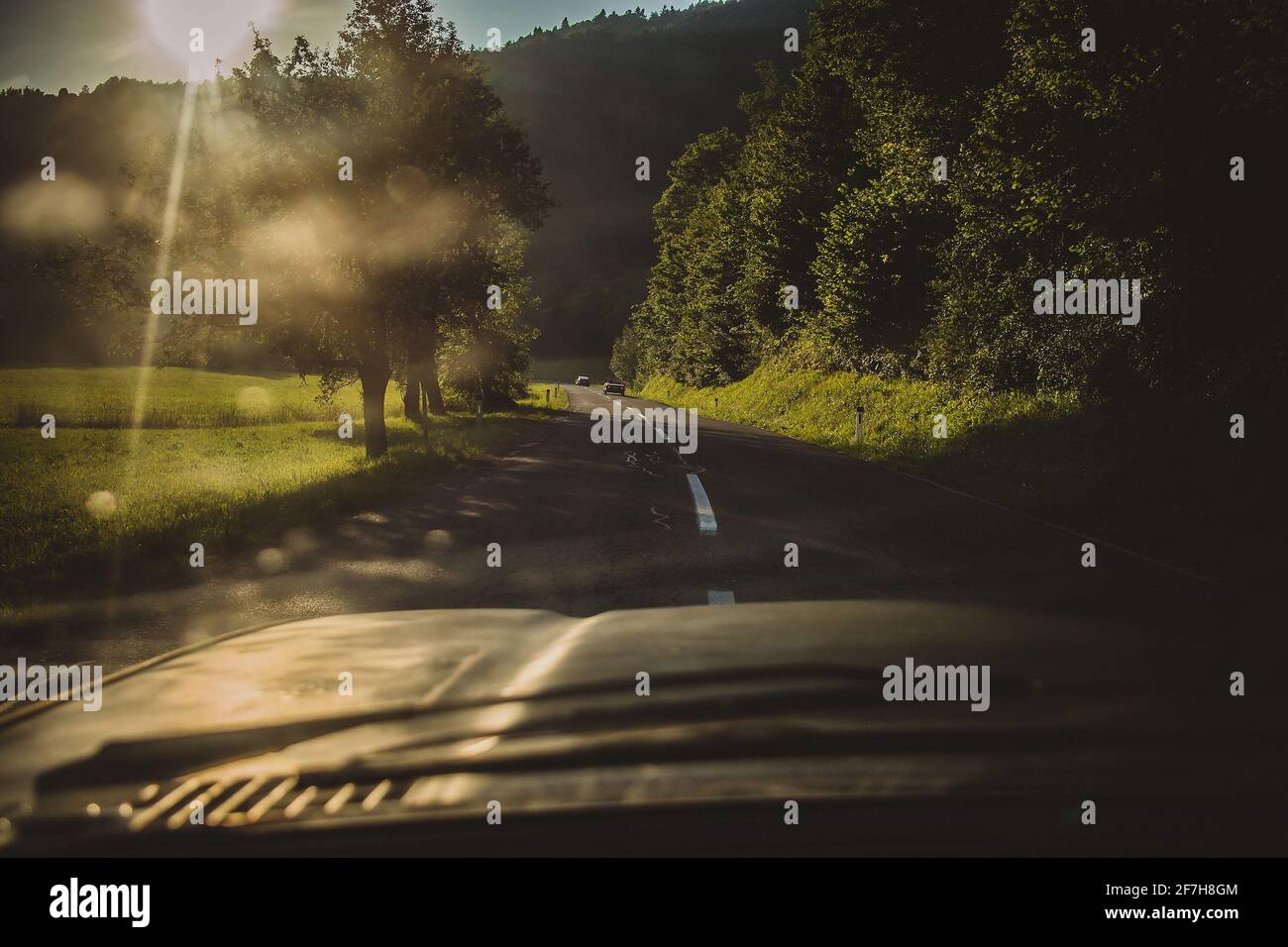 Rural view through windscreen hi-res stock photography and images - Alamy