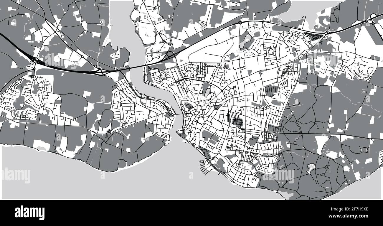 Urban vector city map of Sonderborg, Denmark Stock Vector Image & Art ...