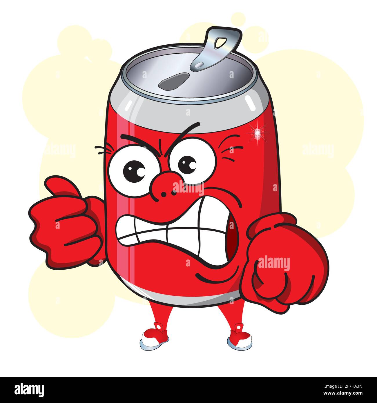 Aluminum can cartoon mascot. Image of funny red can of fizzy drink ...
