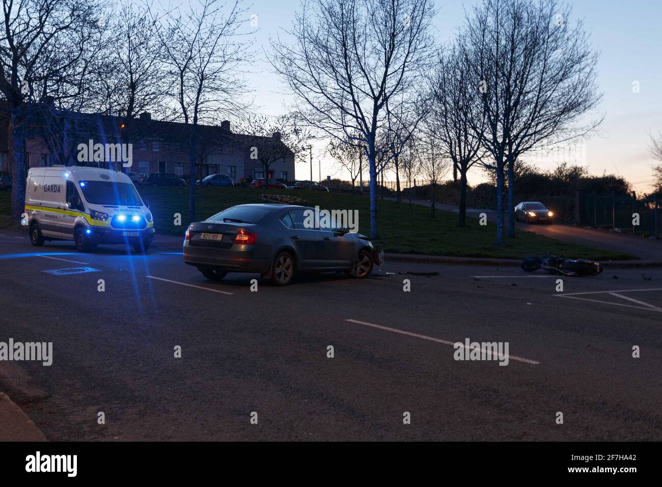 Cork, Ireland. 7th Apr, 2021. Car and Motorcycle Collide this evening ...