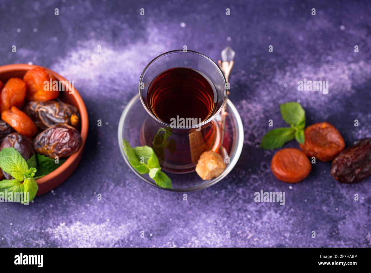 Turkish tea with dried fruits Stock Photo - Alamy
