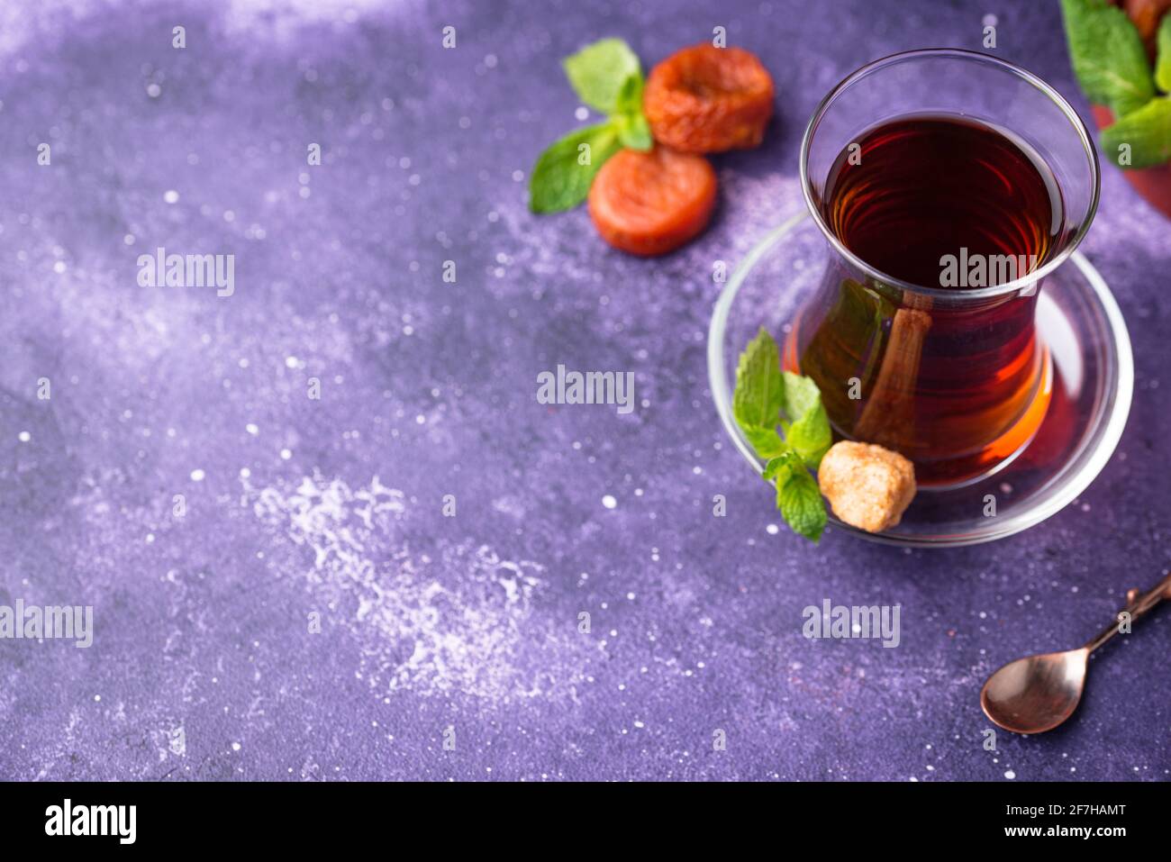 Turkish tea with dried fruits Stock Photo - Alamy