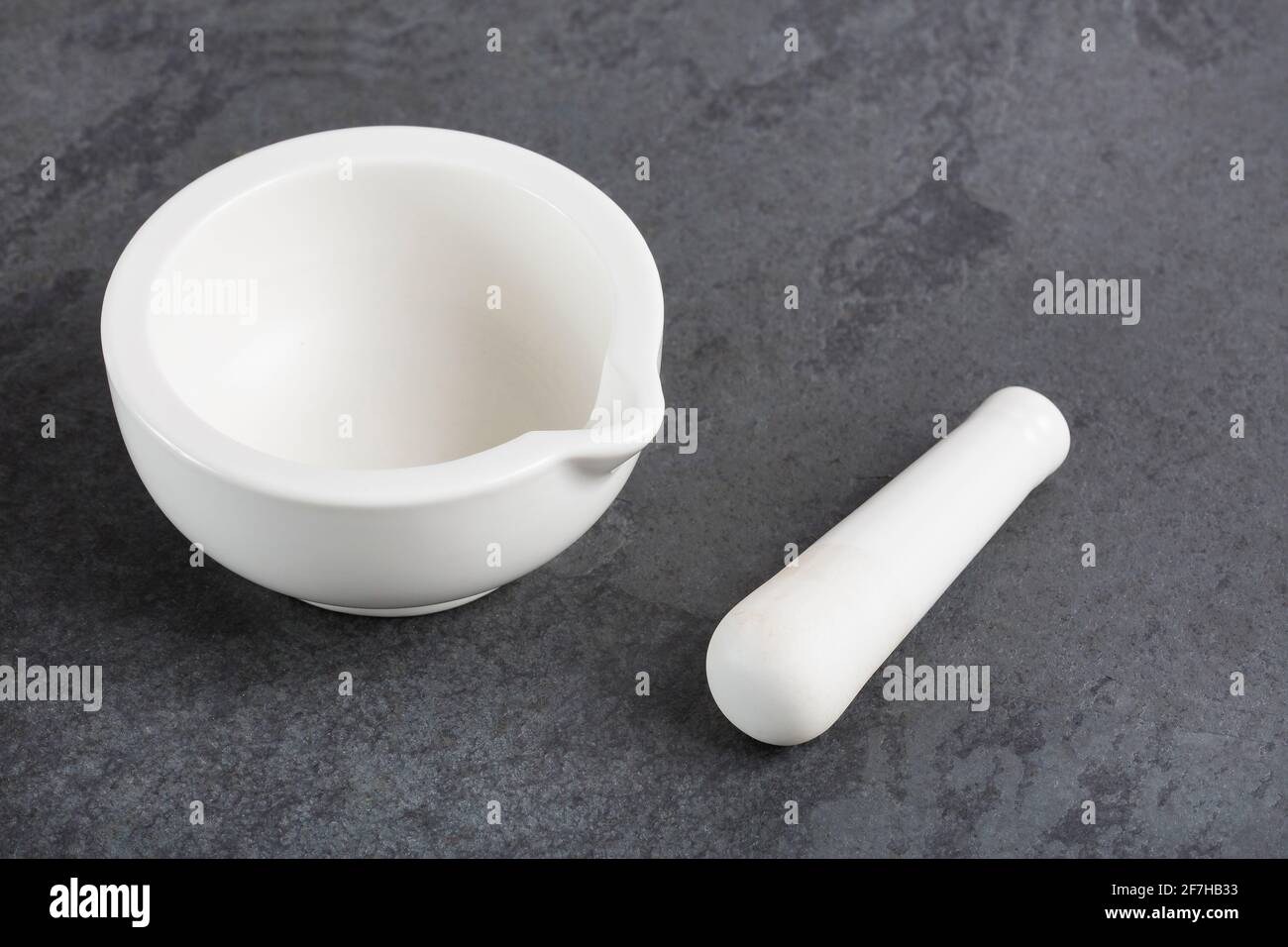 White mortar and pestles - Top view Stock Photo - Alamy
