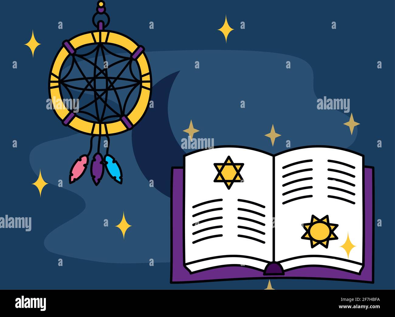 Esoteric open book and catchdreamer Stock Vector Image & Art - Alamy