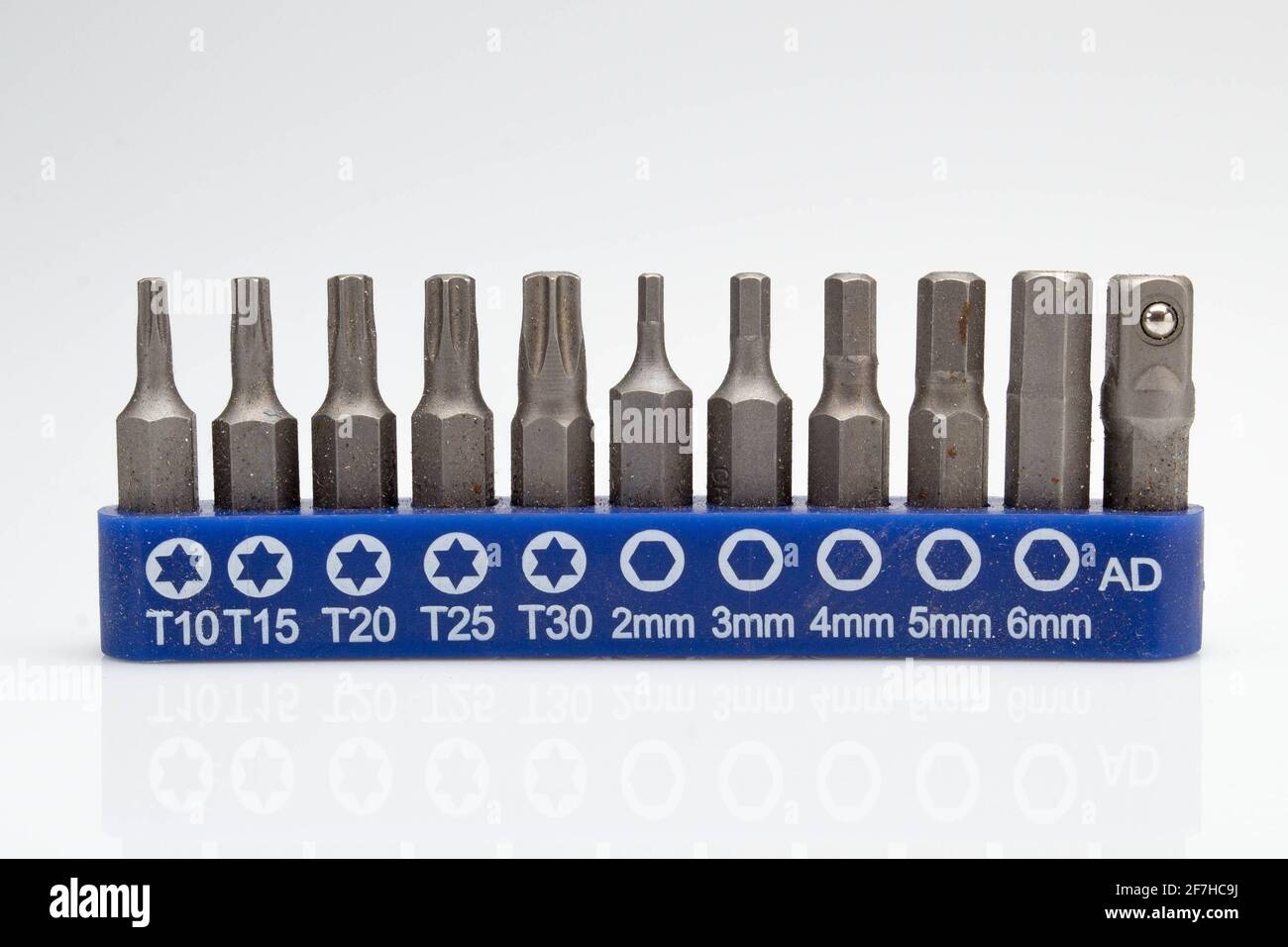 set of nozzles for screwdriver isolated on white Stock Photo - Alamy