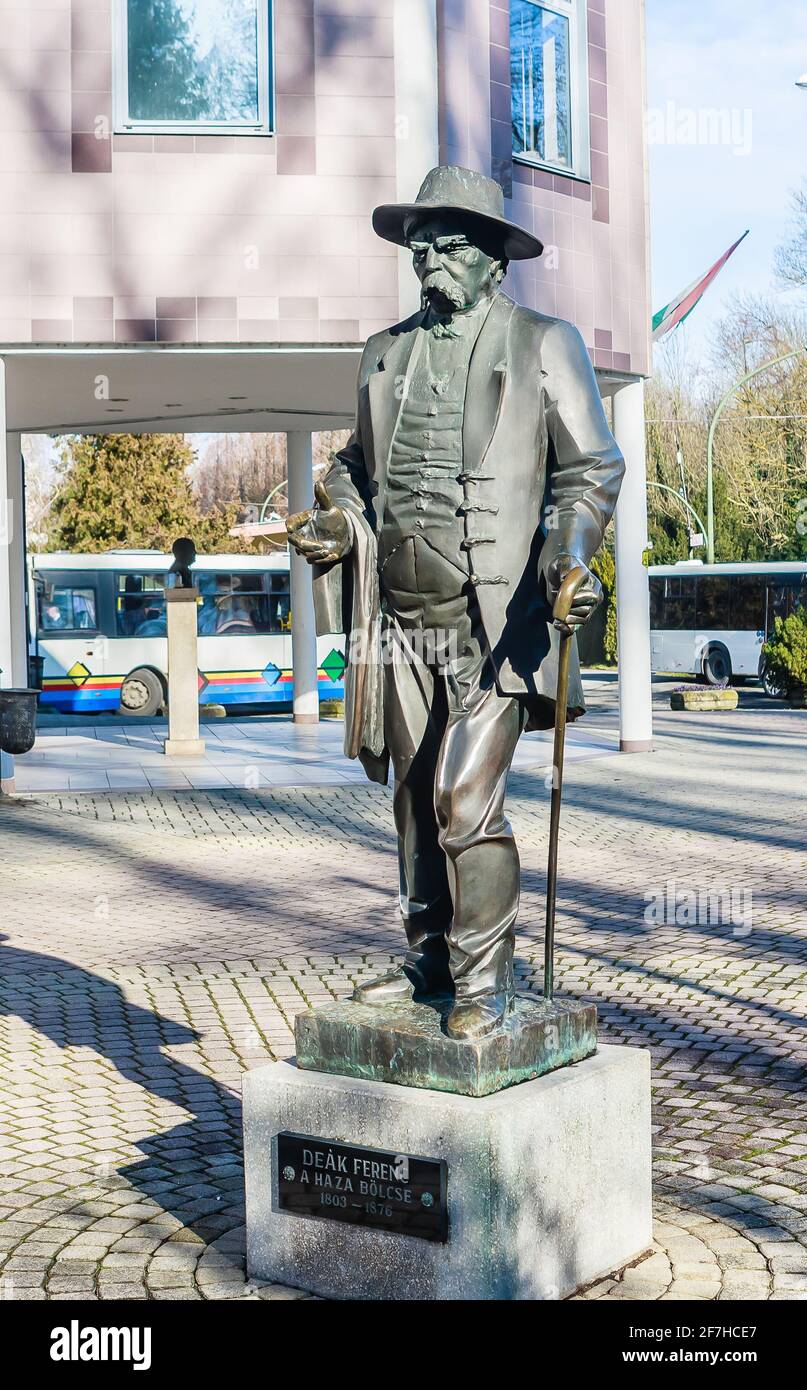 Statue of Ferenc Deak(1803 — 1876) in Heviz, Hungary Stock Photo - Alamy