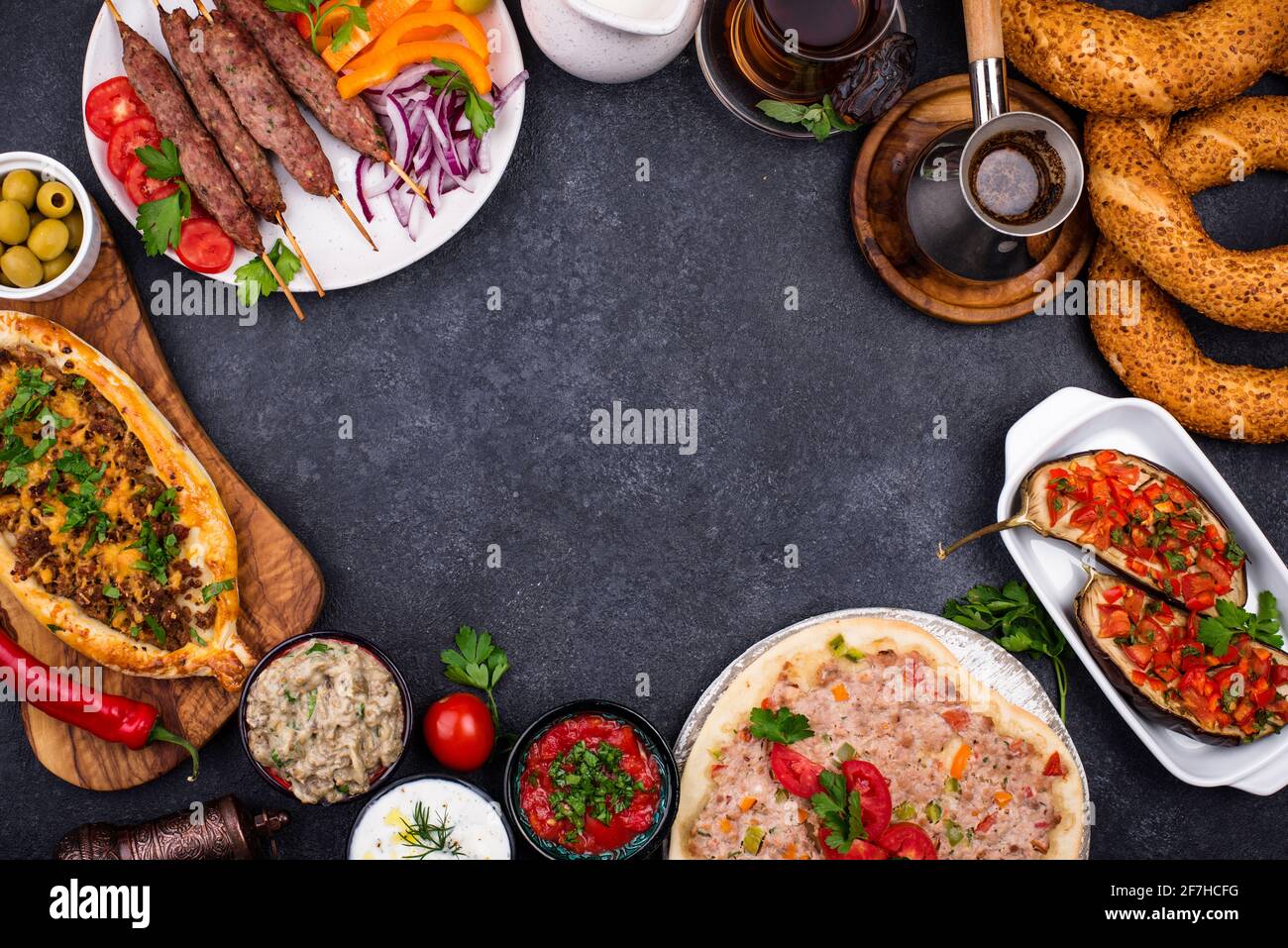 Traditional Turkish or Middle eastern dishes Stock Photo - Alamy
