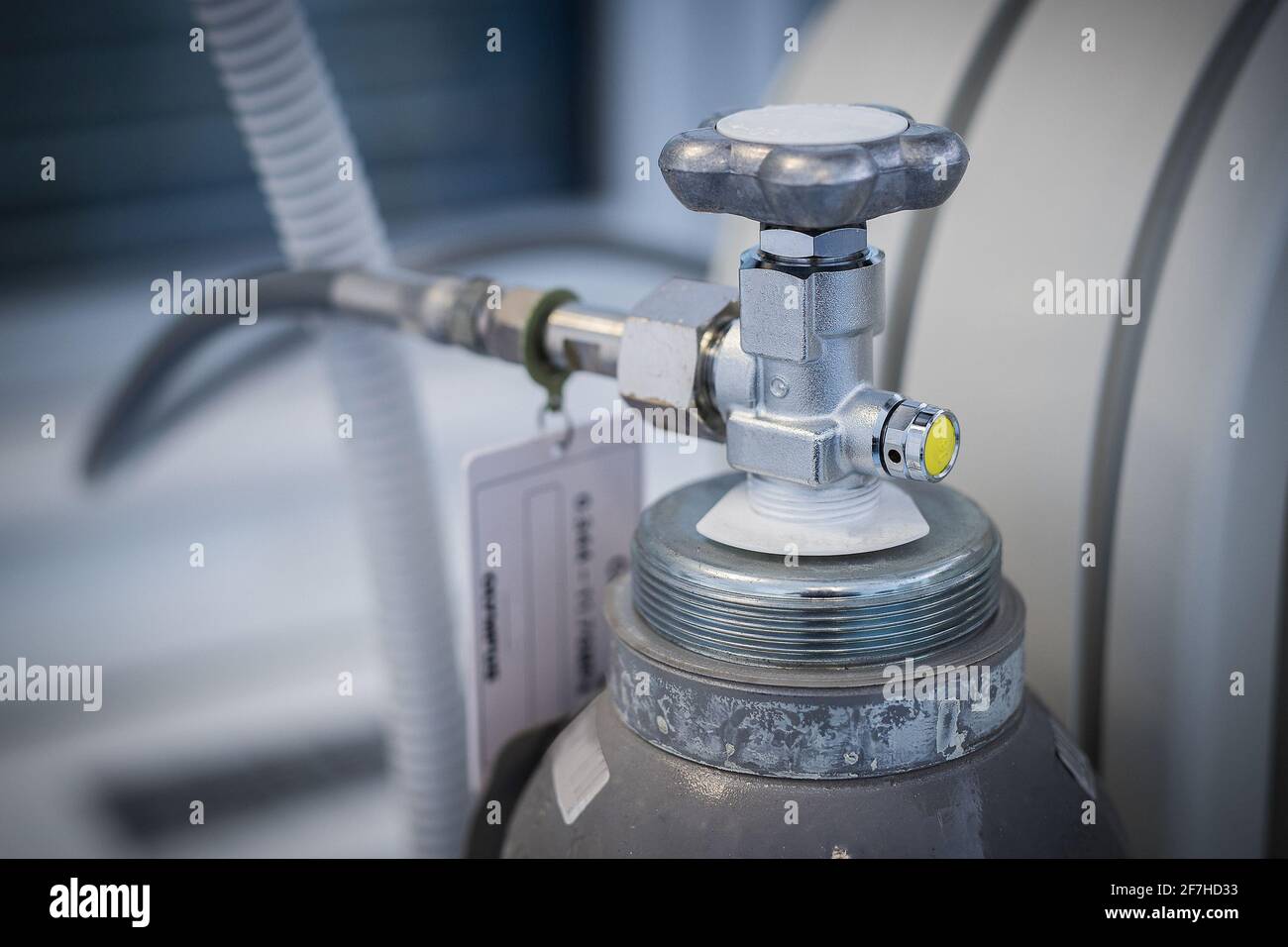 Safety valve of a medical gas and gas container or tank in a hospital ...