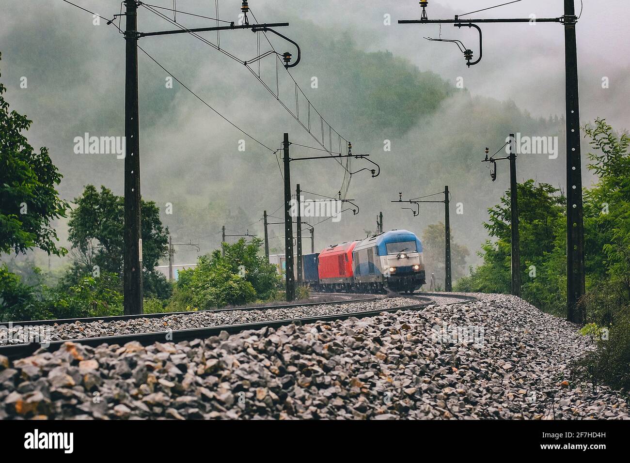 Blue diesel locomotive hi-res stock photography and images - Alamy