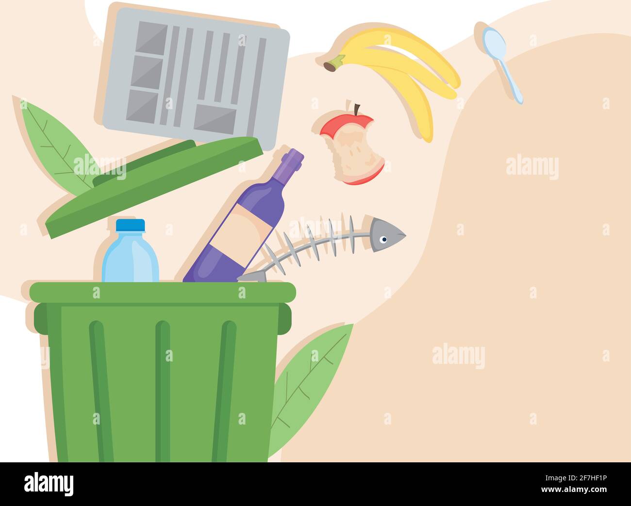 green trash with garbage icons Stock Vector Image & Art - Alamy