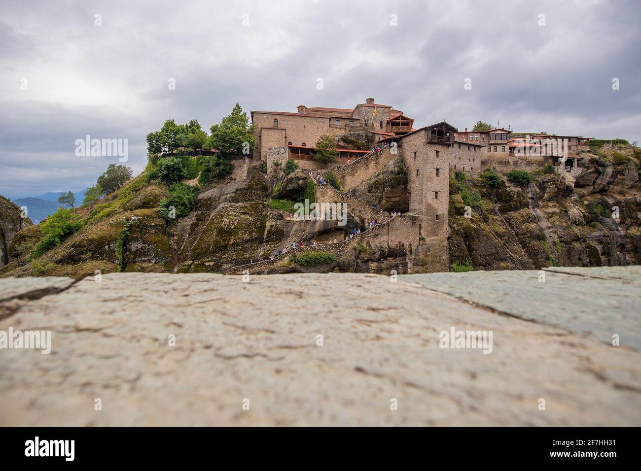 Panorama of great Meteoron Monastery. Beautiful scenic panoramic view ...
