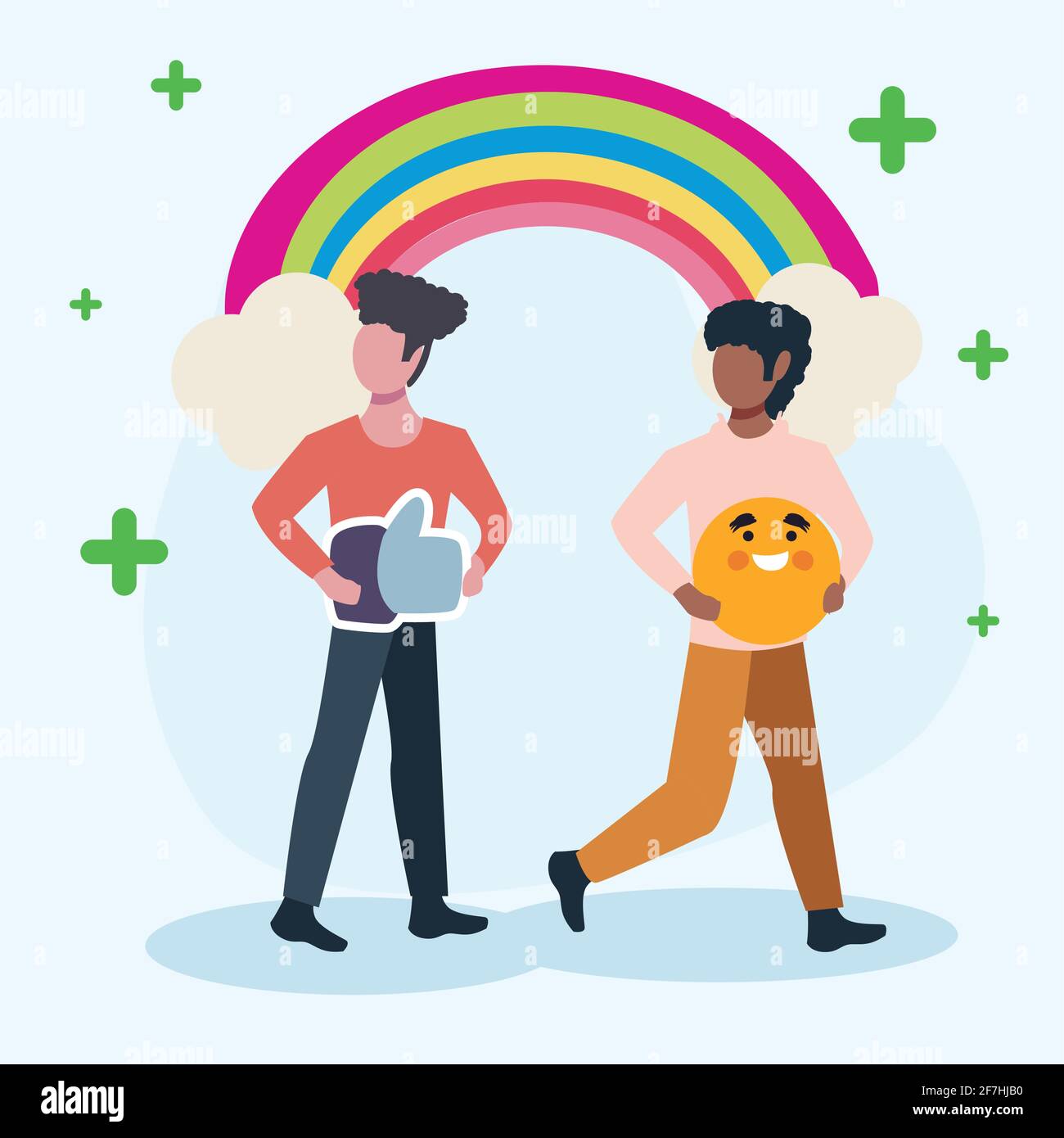 boys with positive icon collection Stock Vector Image & Art - Alamy