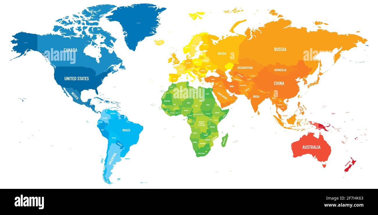 Colorful political map of World Stock Vector Image & Art - Alamy