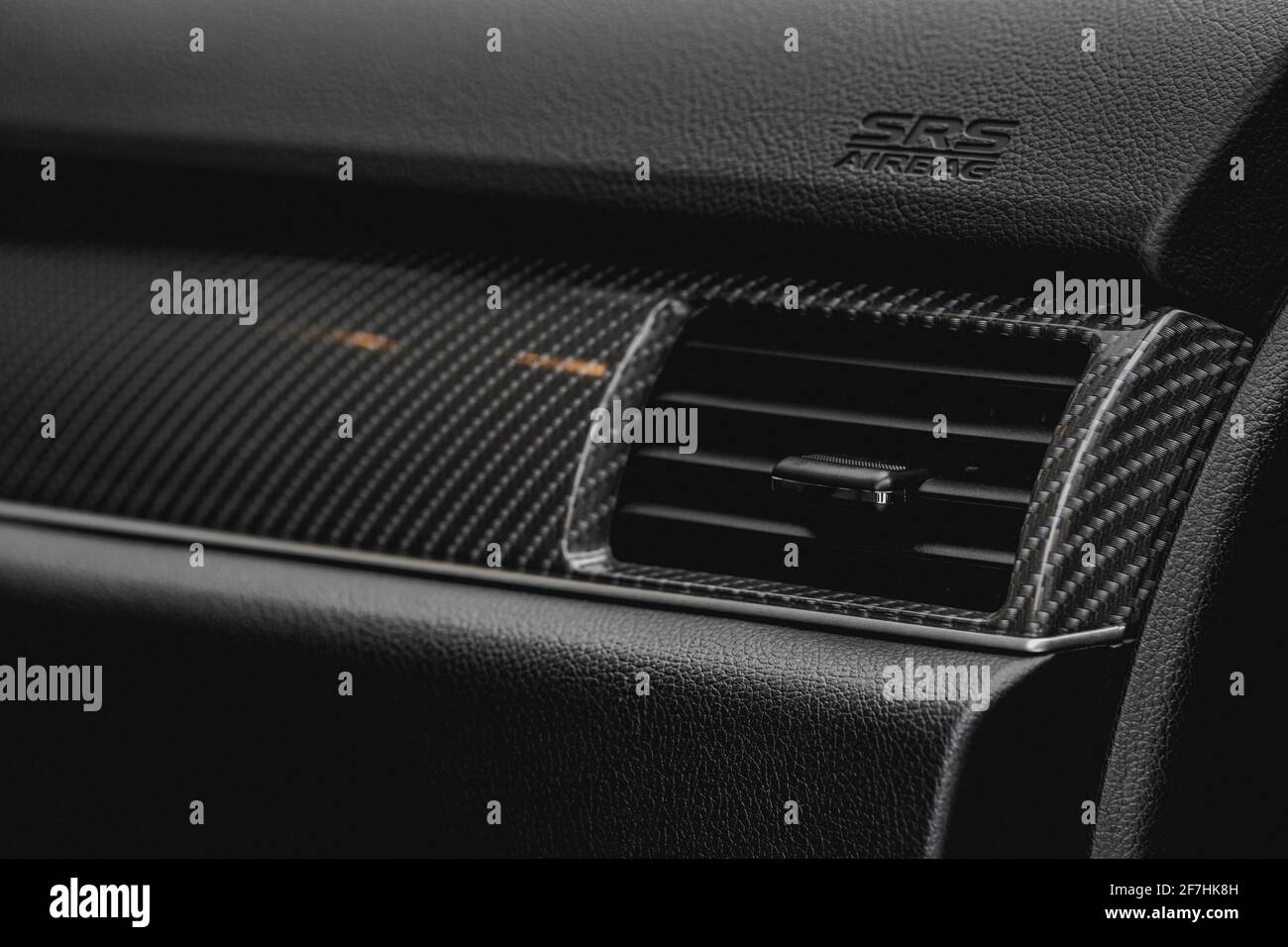 Car air conditioning close up view. The air conditioner flow inside the ...