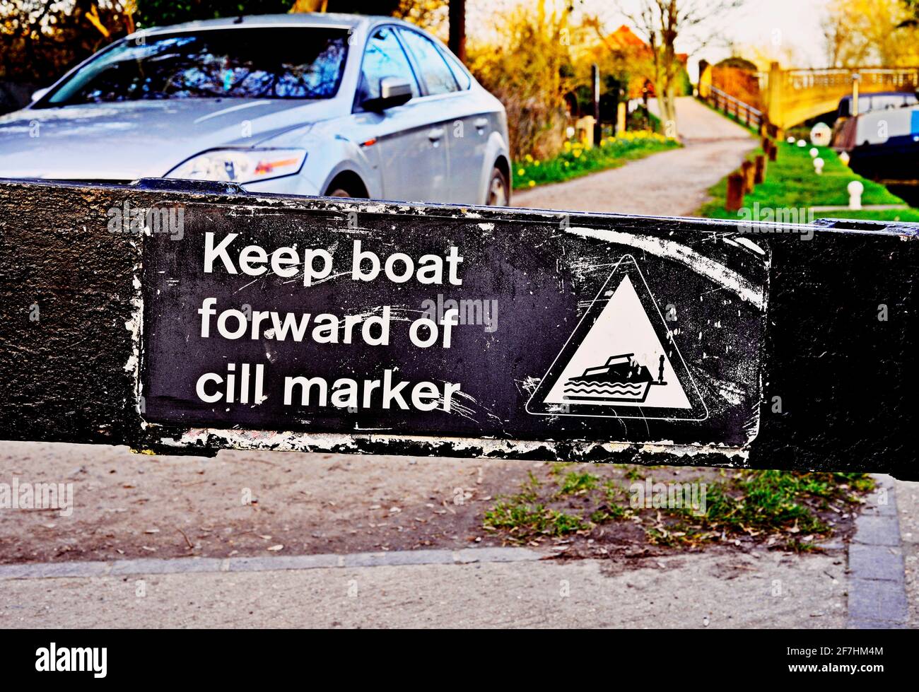 River lock sign Stock Photo - Alamy