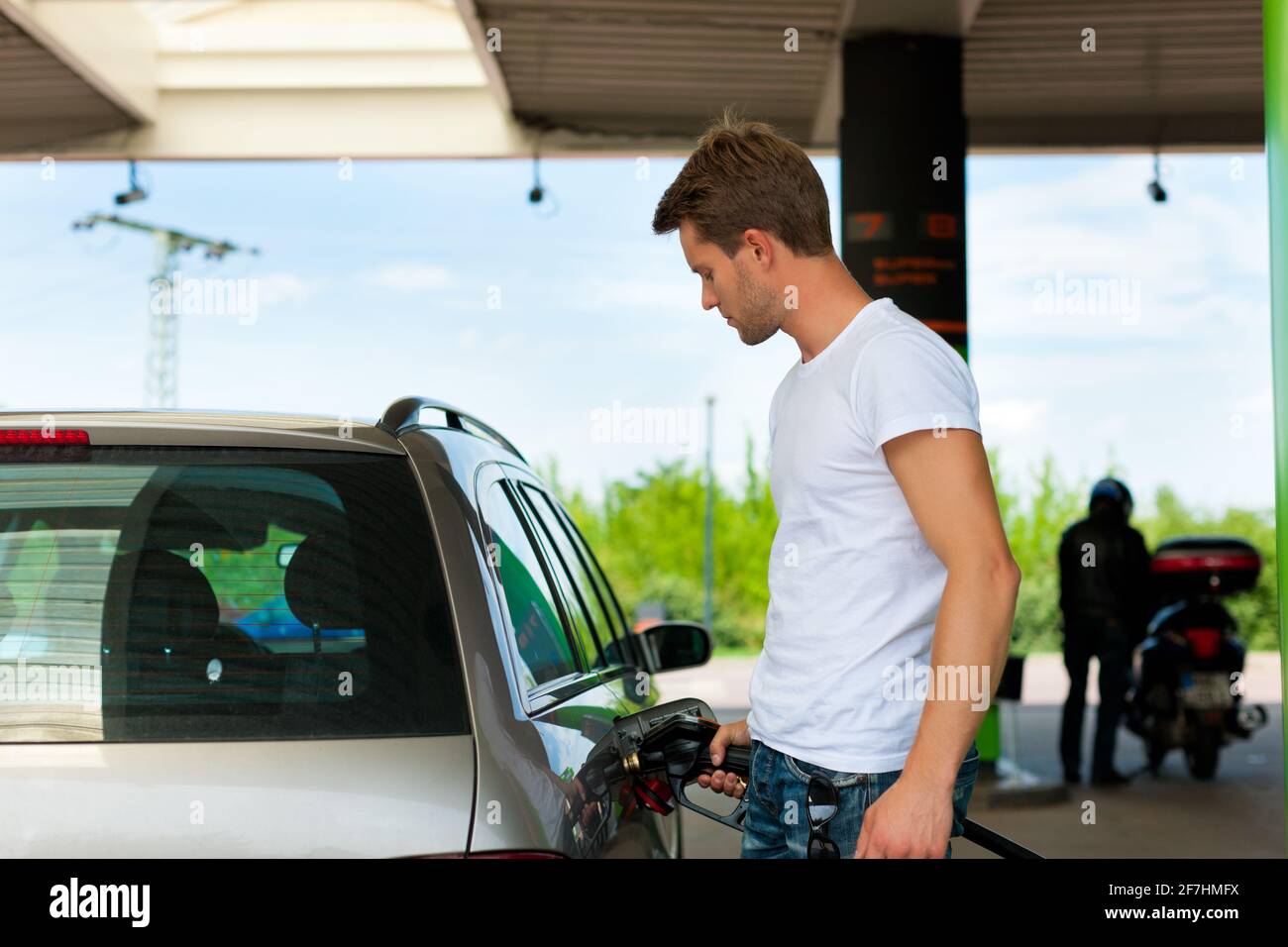 Man refuelling car hi-res stock photography and images - Alamy