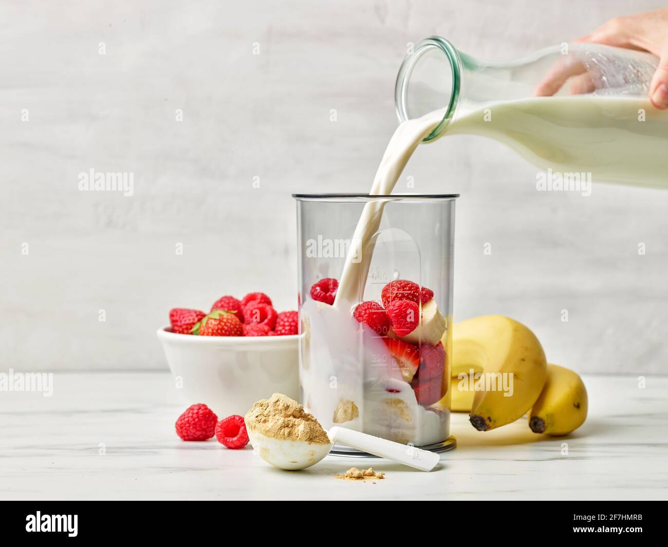 Strawberry milkshake making hi-res stock photography and images - Alamy