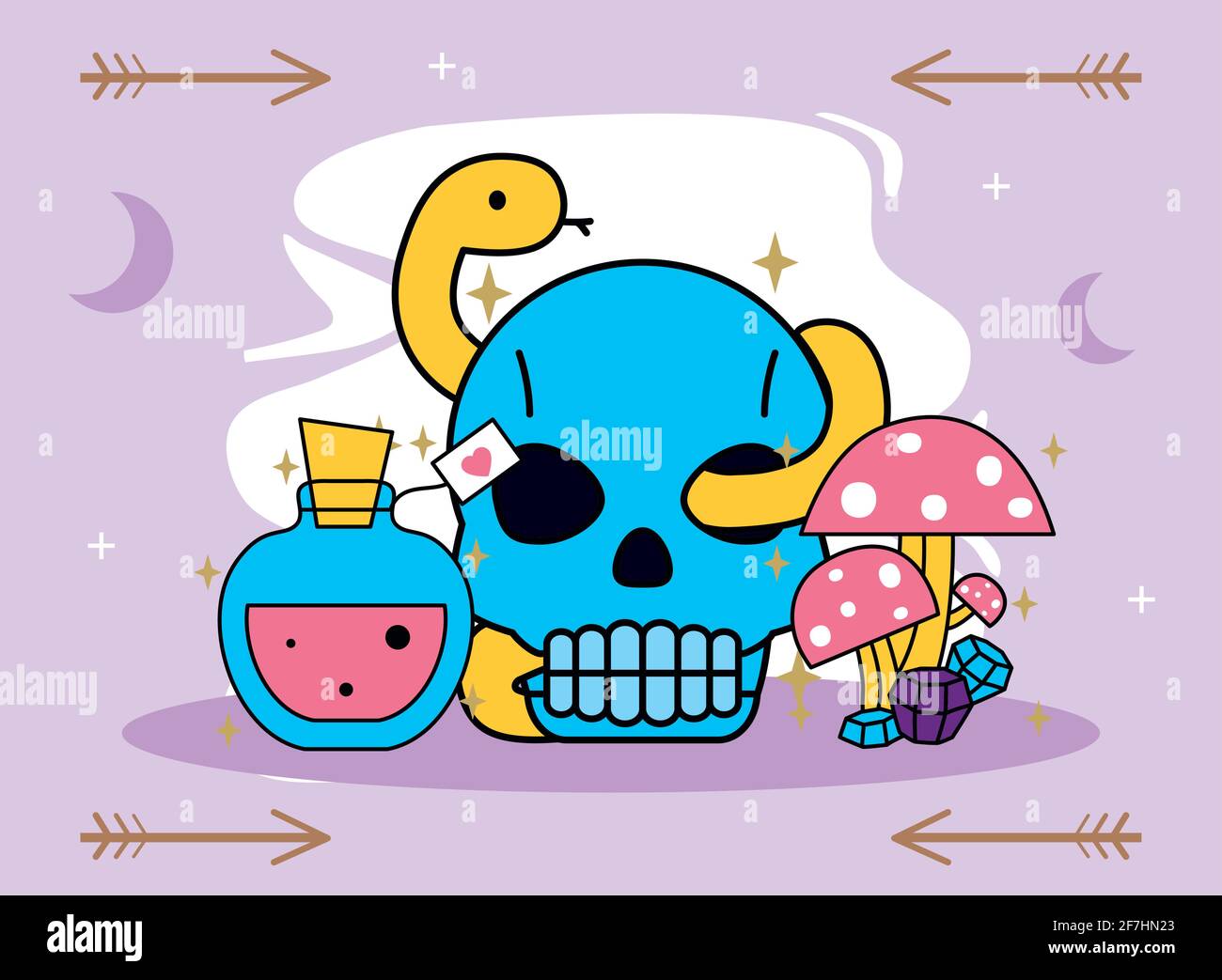 Esoteric skull with magic icons Stock Vector Image & Art - Alamy