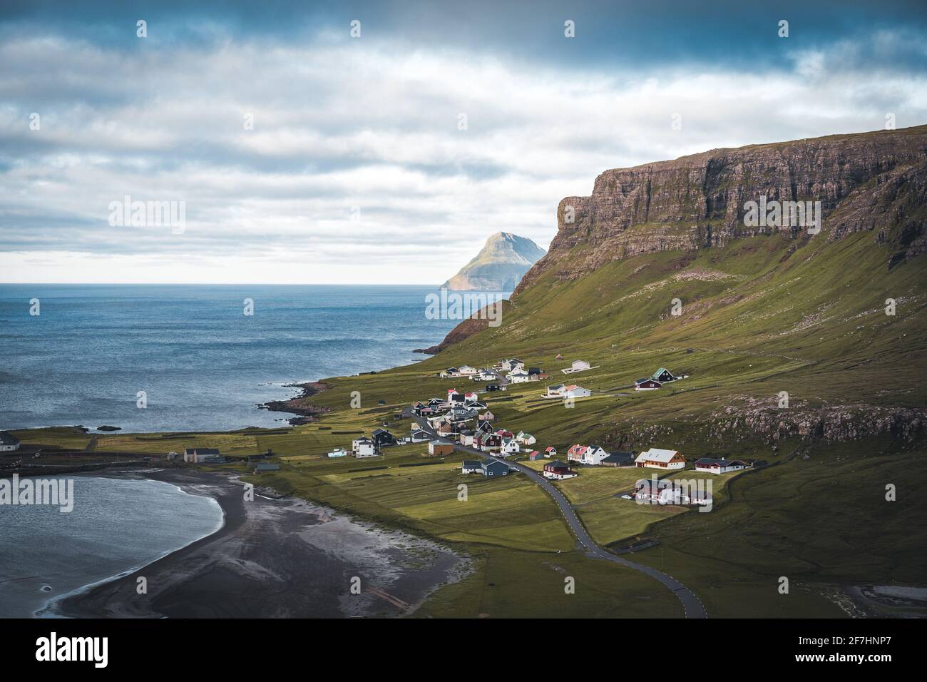 Spectacular views of the scenic fjords on the Faroe Islands near the ...